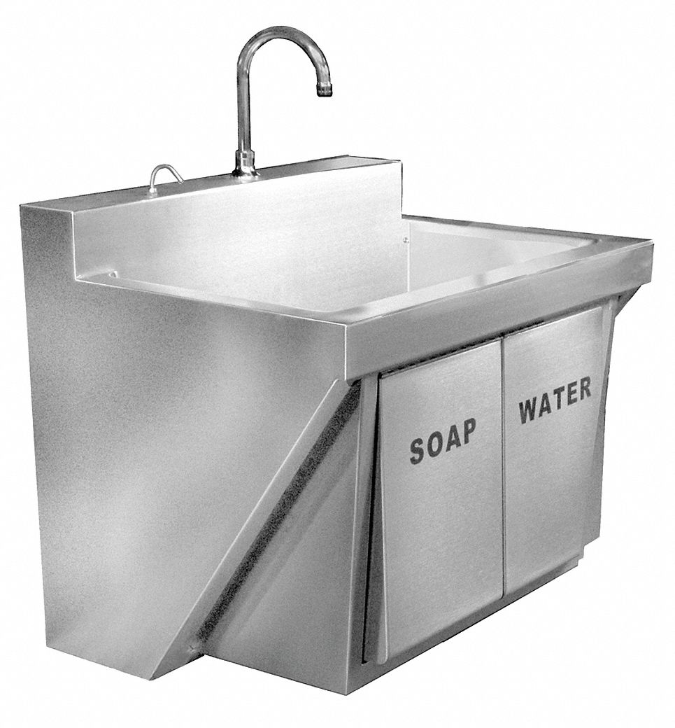 JUST MANUFACTURING Stainless Steel Scrub Sink, With Faucet, Wall ... JUST MANUFACTURING Stainless Steel Scrub Sink, With Faucet, Wall ...