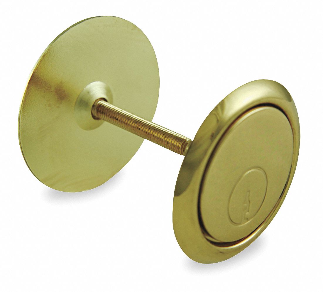GRAINGER APPROVED Polished Brass Cylinder Hole Cover Plate Brass