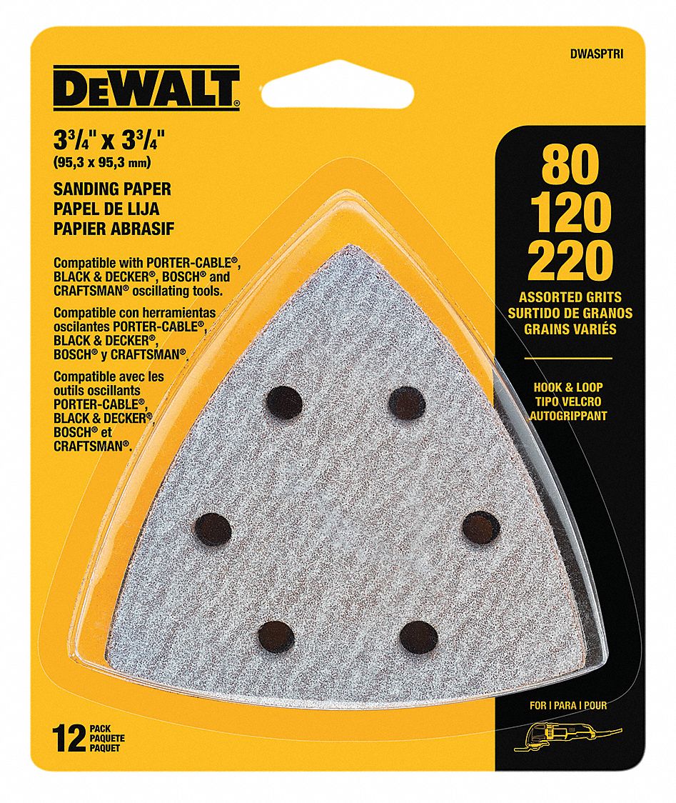 DEWALT Oscillating Tool Sanding Sheet Set 80 120 220 Grit Silicon
