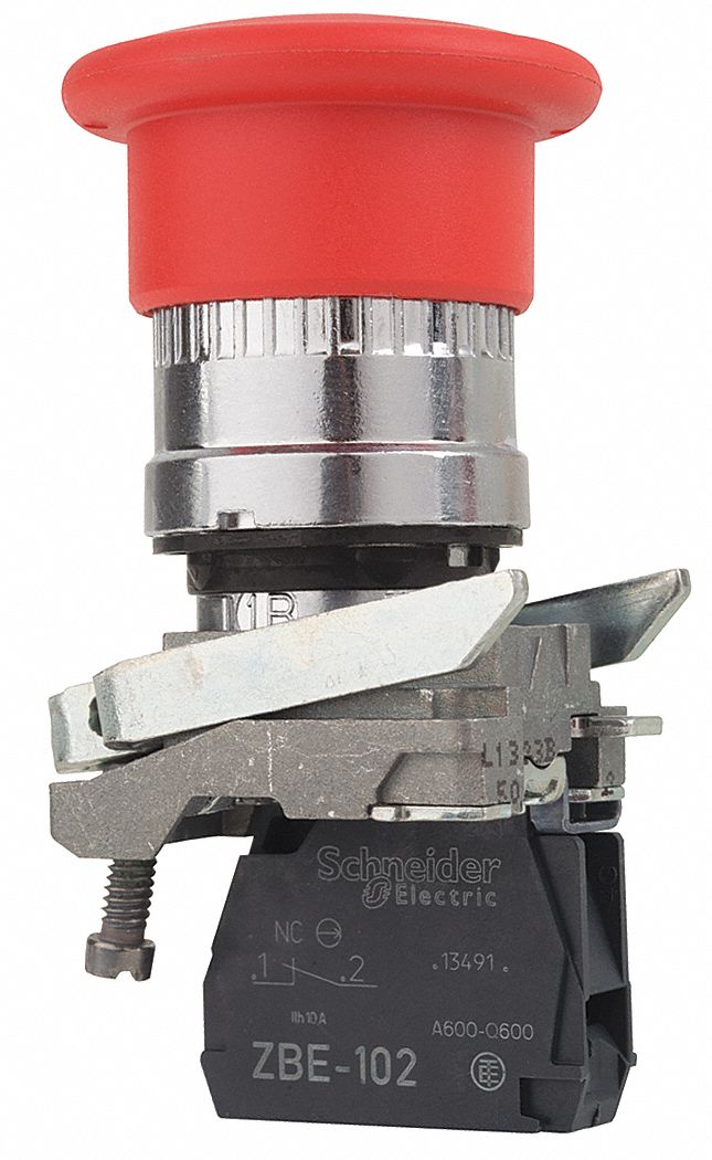 SCHNEIDER ELECTRIC Emergency Stop Push Button,Red - 33HP36|XB4BT842 ... SCHNEIDER ELECTRIC Emergency Stop Push Button,Red - 33HP36|XB4BT842 ...