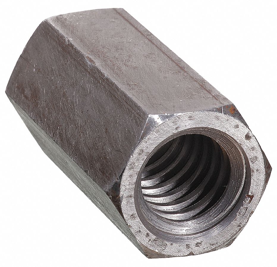 GRAINGER APPROVED 3 4 5 Coupling Nut Plain Finish Steel Grade 2