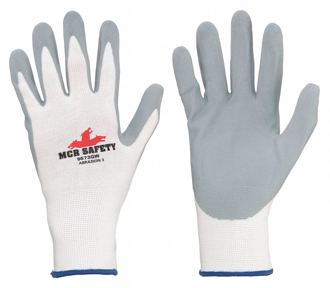 MCR SAFETY Foam Nitrile, Coated Gloves, M, 3 ANSI/ISEA Abrasion Level ... MCR SAFETY Foam Nitrile, Coated Gloves, M, 3 ANSI/ISEA Abrasion Level ...
