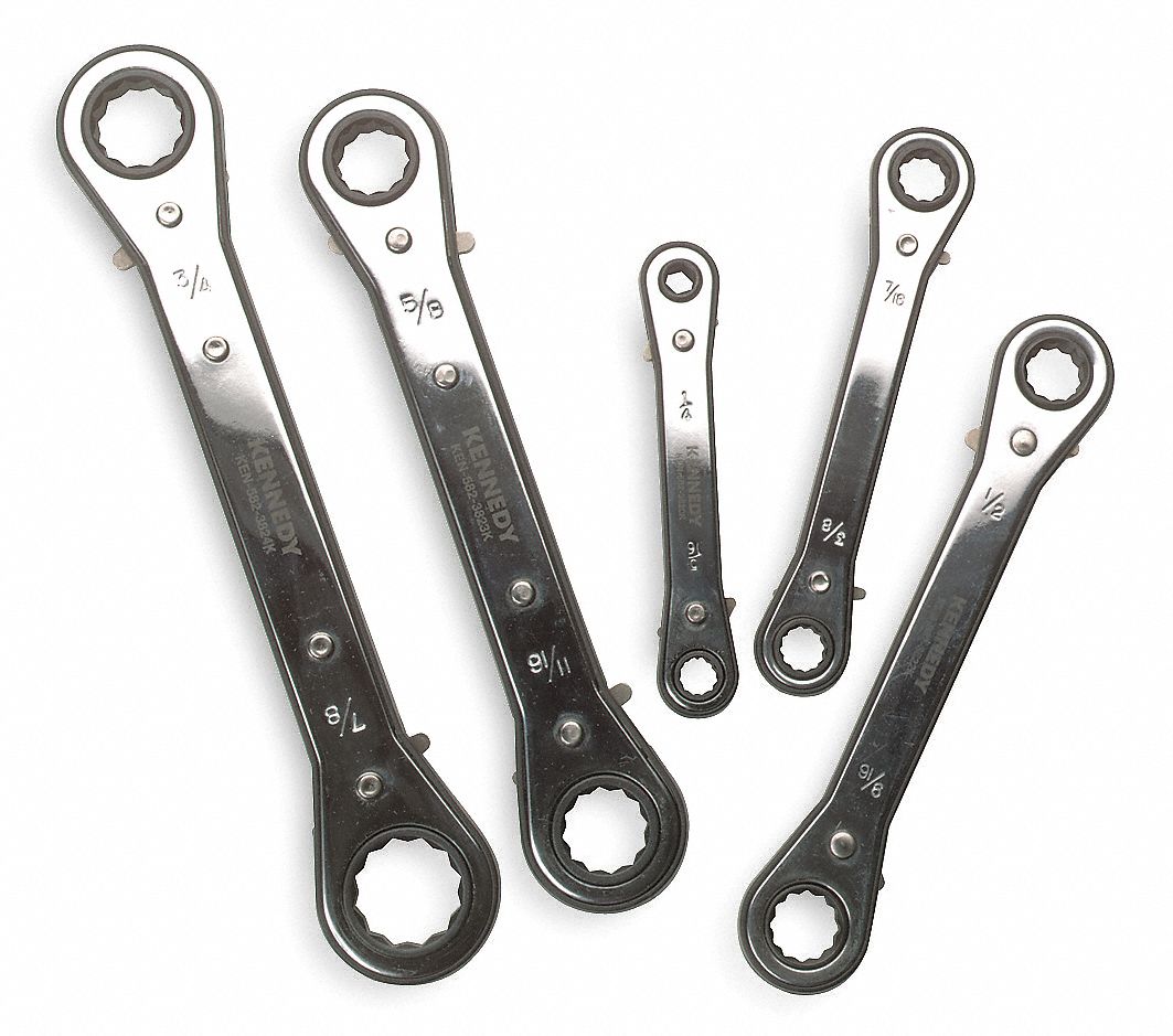WESTWARD Box End Wrench Set Alloy Steel Chrome Insulated No Number