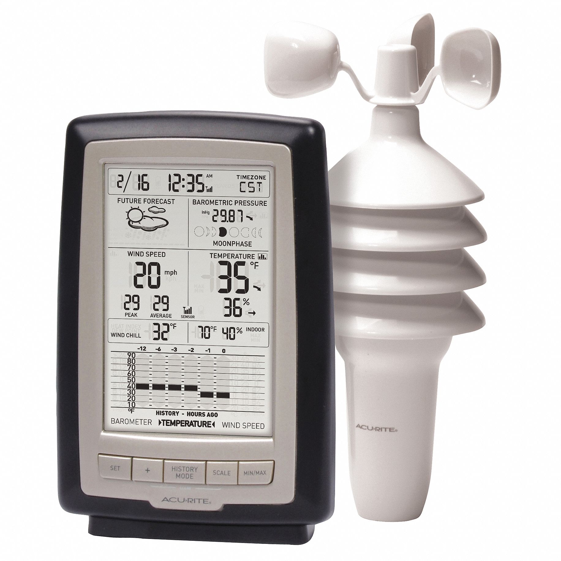 ACURITE Wireless Weather Station, -40° to 158° Temp. Range (F) - 53DP79 ... ACURITE Wireless Weather Station, -40° to 158° Temp. Range (F) - 53DP79 ...
