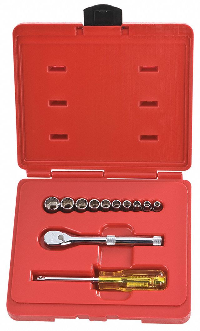 Proto Socket Wrench Set Socket Size Range 3 16 In To 9 16 In Drive