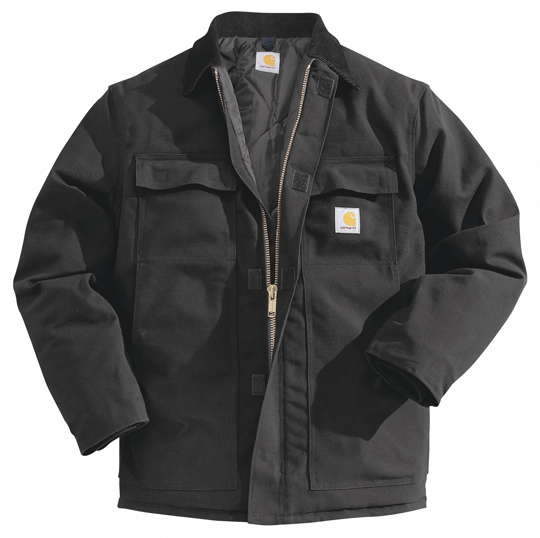 CARHARTT Coat 100 Ring Spun Cotton Duck Black Zipper Closure Type