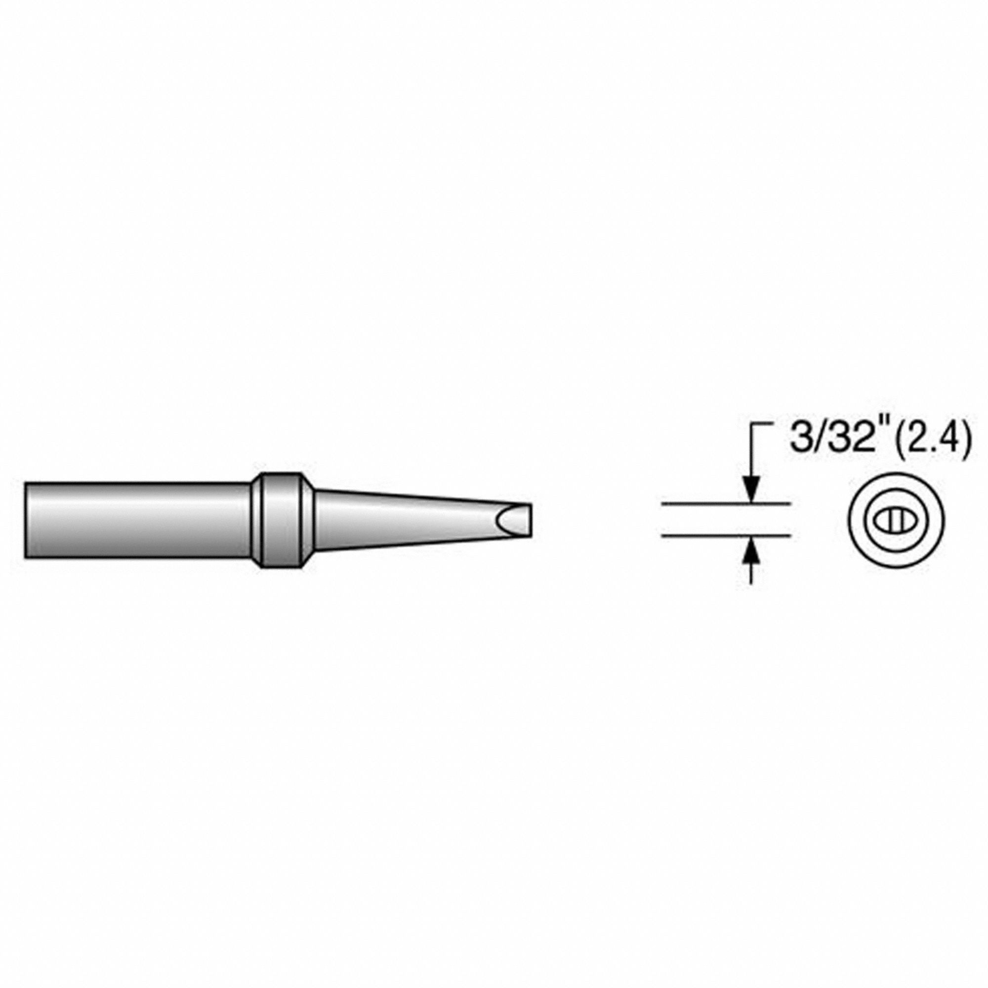 PLATO Soldering Tip: ET Series, Screwdriver, 2.4 mm W, 33 mm Lg - 6JAY3 ...