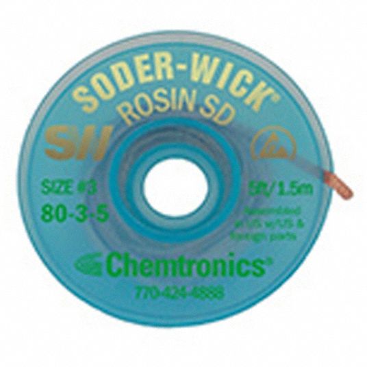CHEMTRONICS, Rosin Flux, # 3, Desoldering Braid - 5HZ97|80-3-5 - Grainger