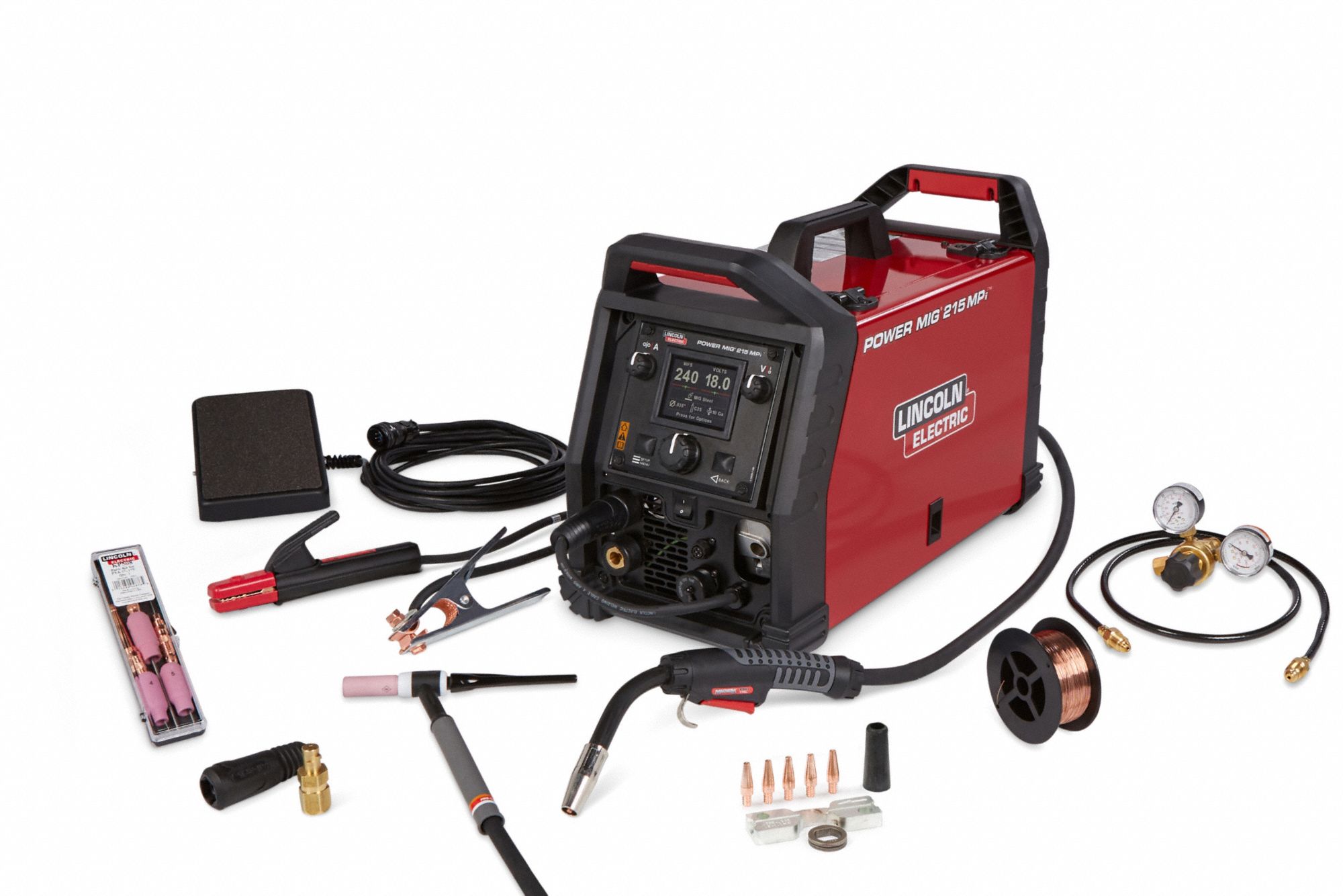 LINCOLN ELECTRIC, Power MIG 215 MPi, DC, Multiprocess Welder - 808ZK7 ...