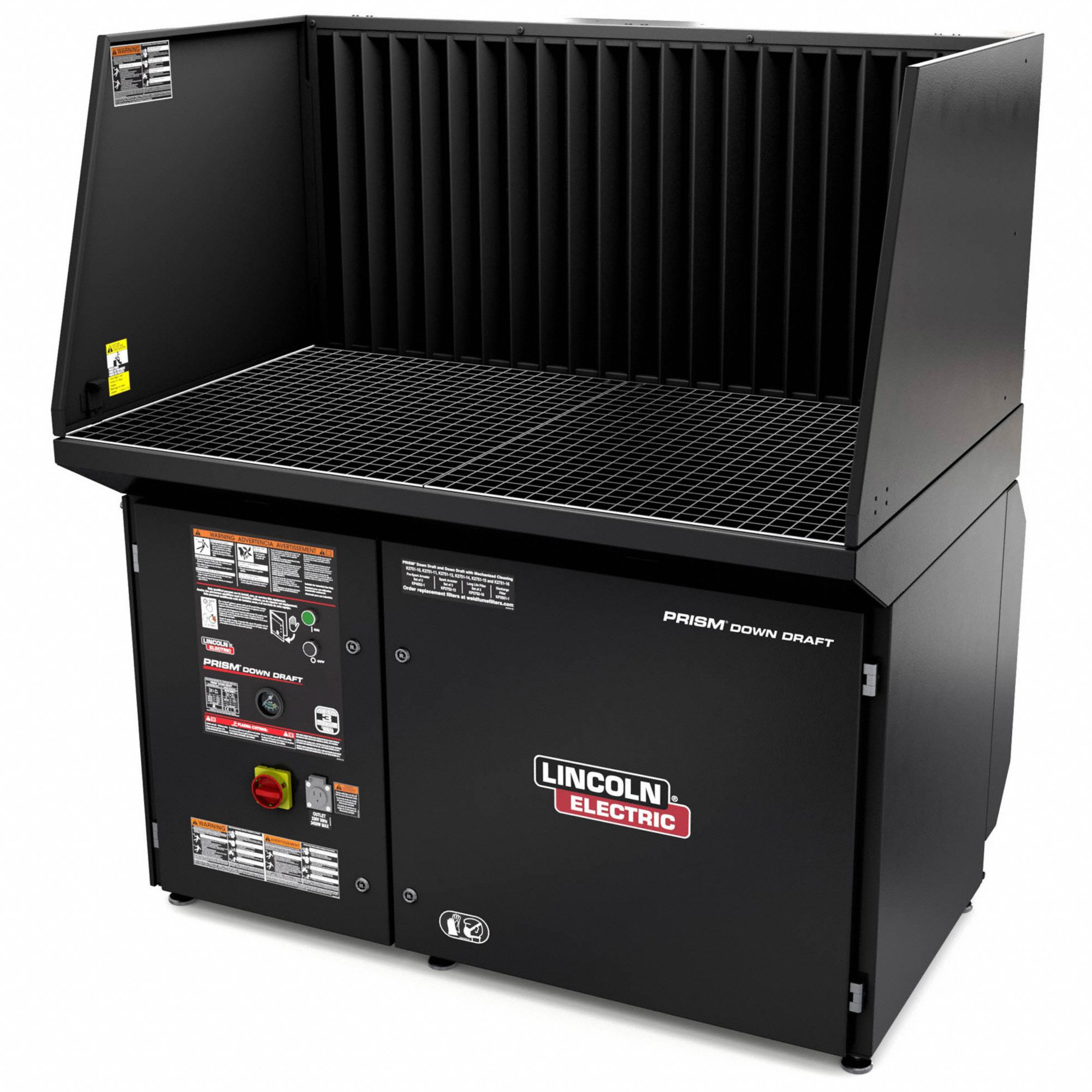 LINCOLN ELECTRIC, 54 3/4 in W x 39 1/4 in L, 1,750 cfm, Downdraft Table ...