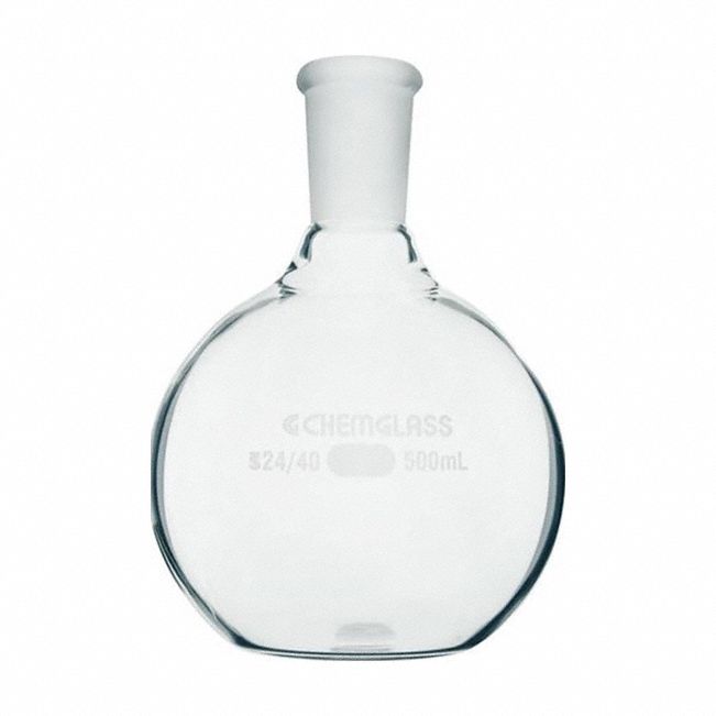 Borosilicate Glass, 500 mL Capacity - mL, Flat Bottom Flask - 21UD04|CG ...