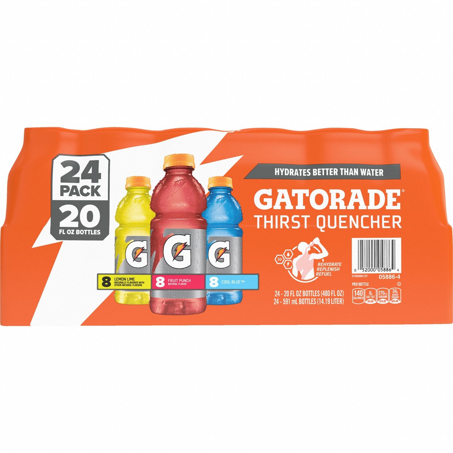 GATORADE, Cool Blue/Fruit Punch/Lemon-Lime, Single-Serve, Sports Drink ...