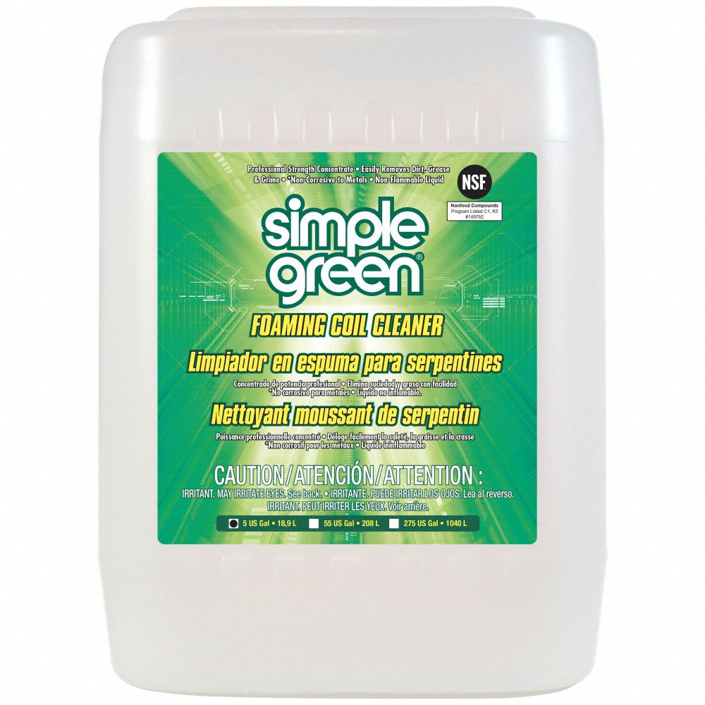 SIMPLE GREEN, Simple Green, 5 gal, Coil Cleaner - 45JE33|0100000104005 ...