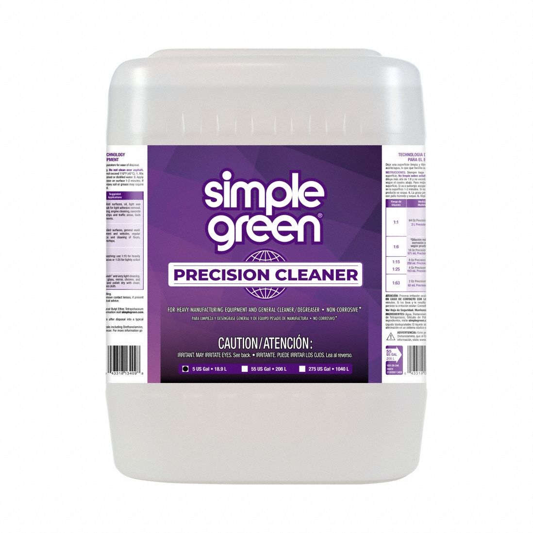 SIMPLE GREEN, Bucket, 5 gal Container Size, All Purpose Cleaner ...