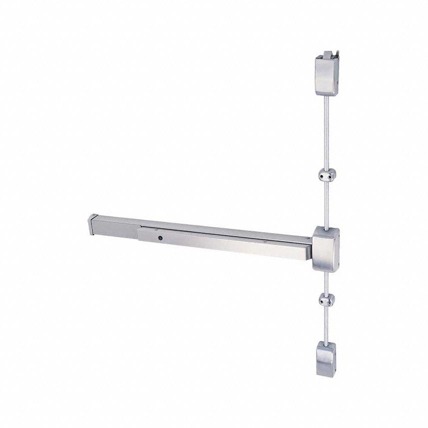 CAL-ROYAL, 3 ft Max Door Wd, Aluminum, Vertical Rod Exit Device ...
