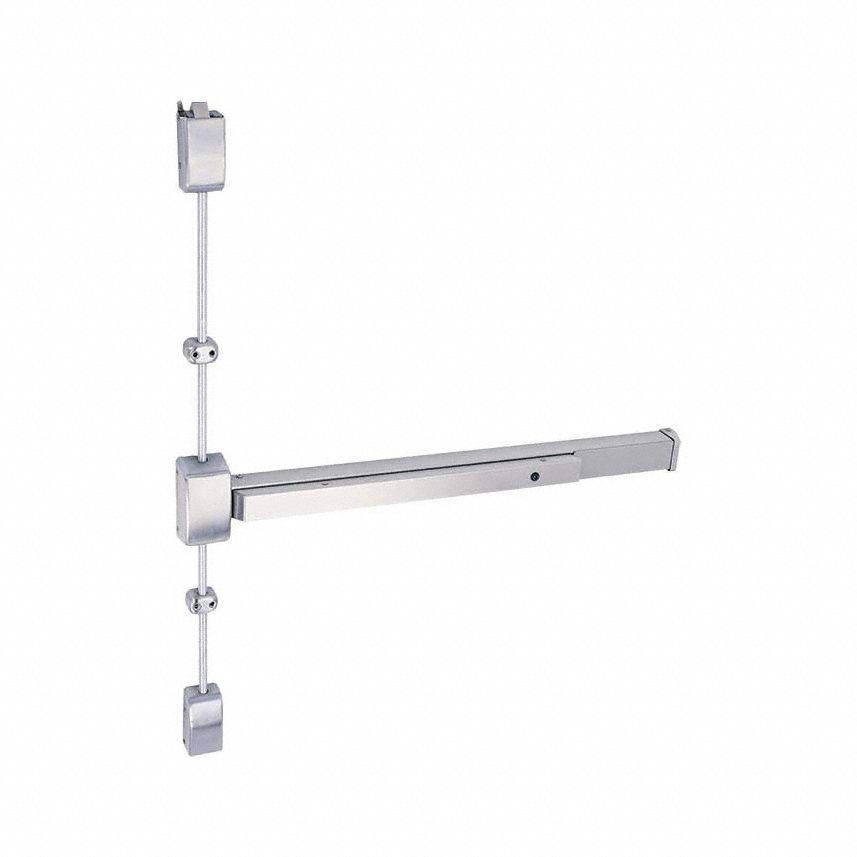 CAL-ROYAL, 3 ft Max Door Wd, Aluminum, Vertical Rod Exit Device ...