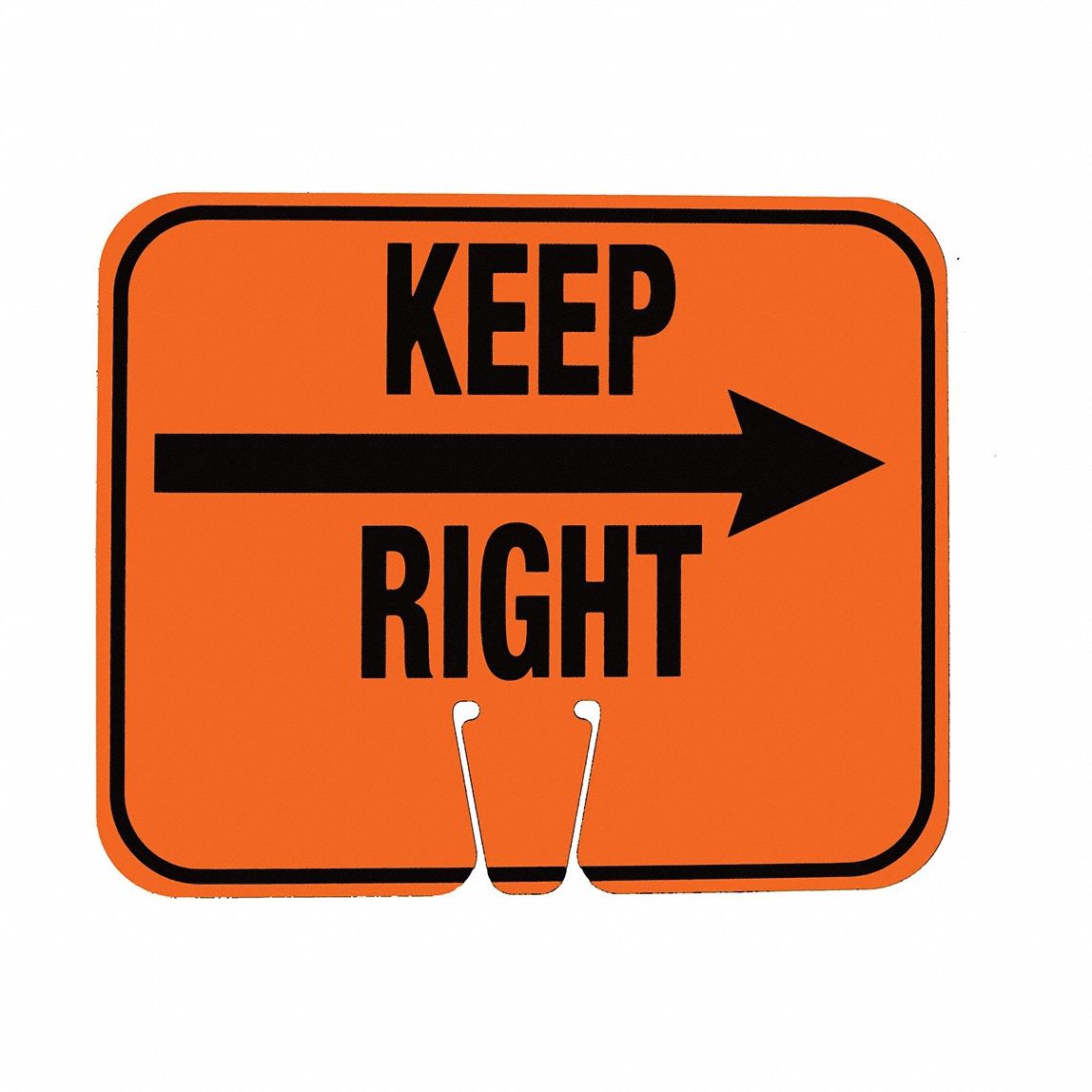 Keep Right w/ Right Arrow, 10 1/2 in Ht, Cone Sign - 866KE2|03-550-AKR ...