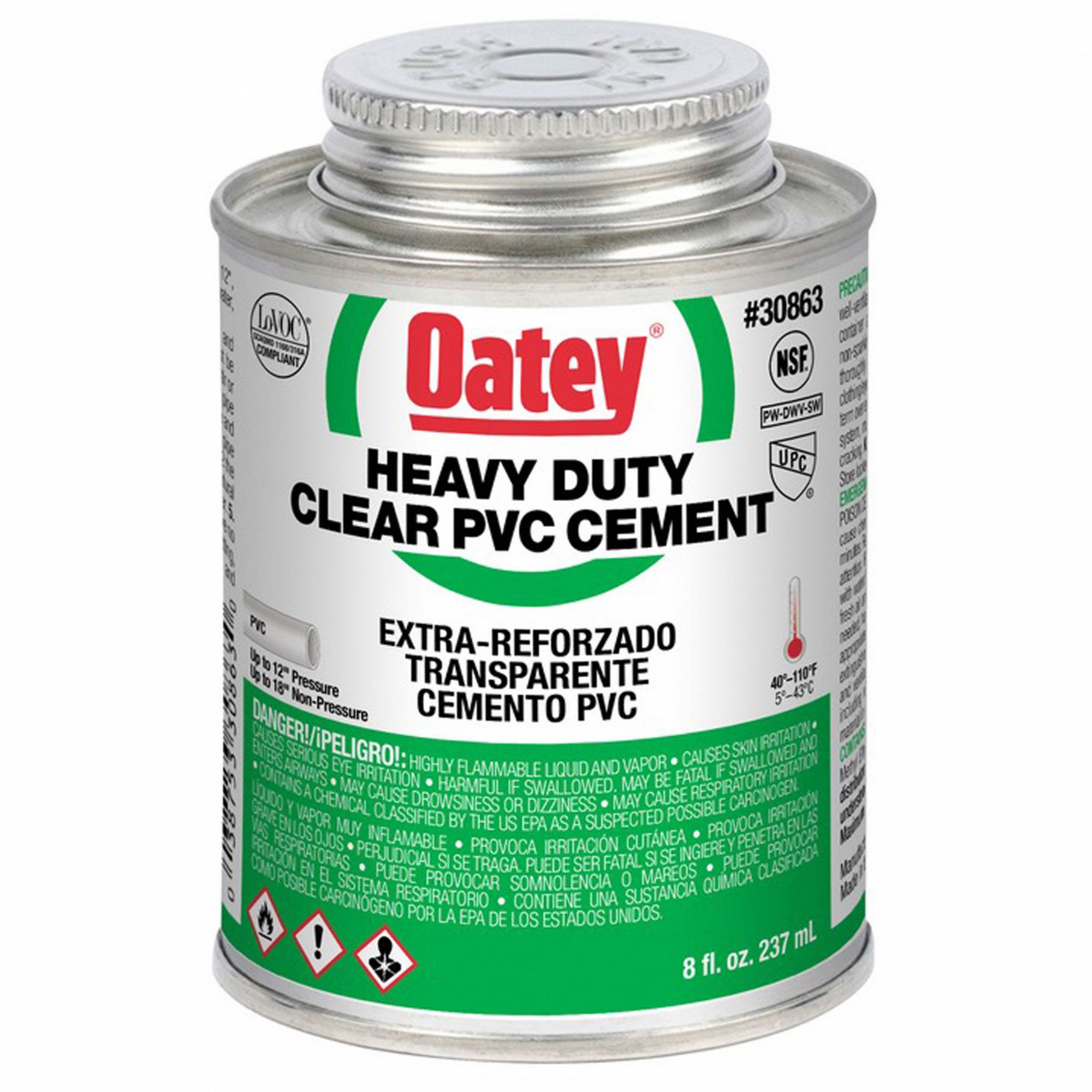 OATEY, Heavy Duty, 8 fl oz, Pipe Cement - 29FH97|30863 - Grainger