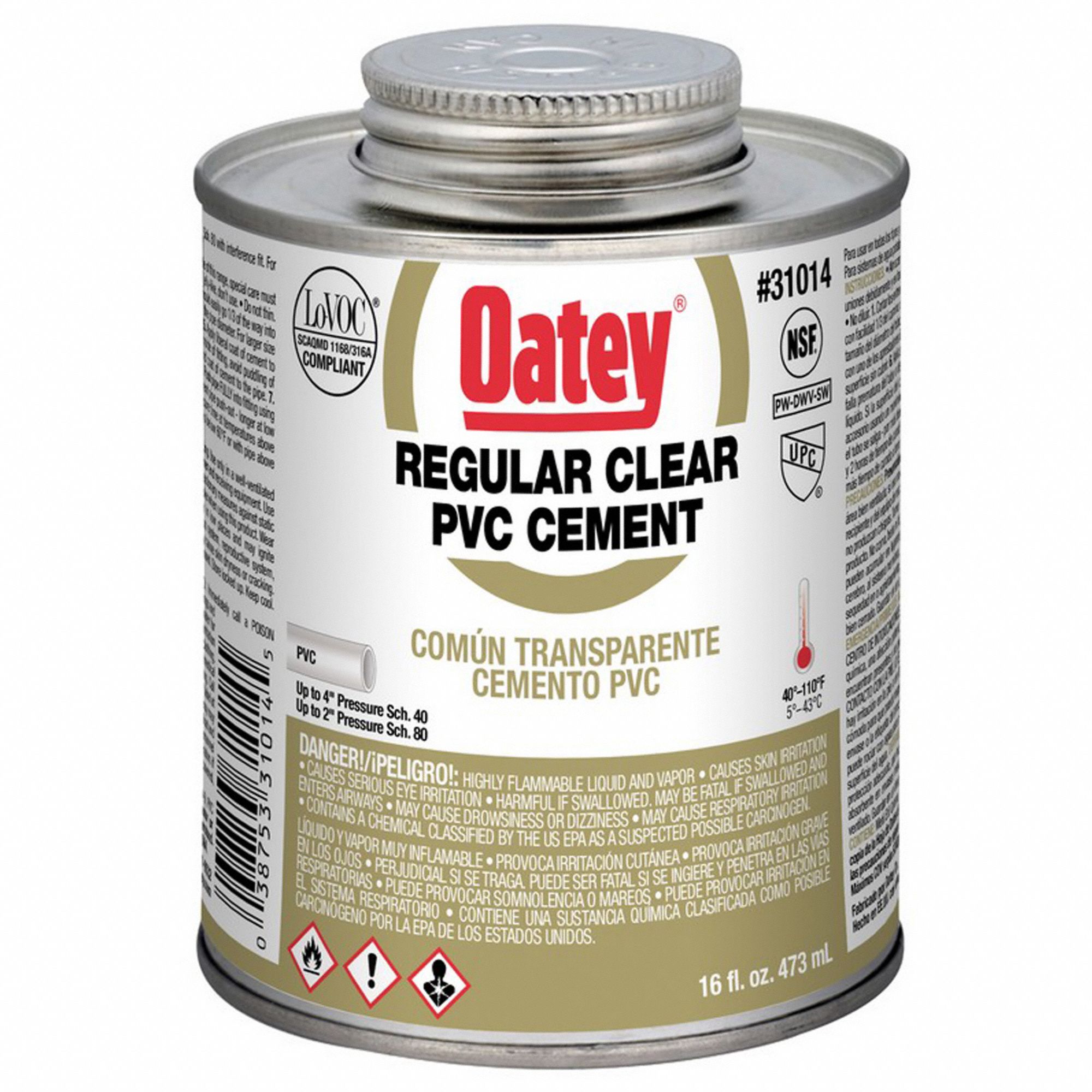 OATEY, Regular, 16 fl oz, Pipe Cement - 29FH98|31014 - Grainger