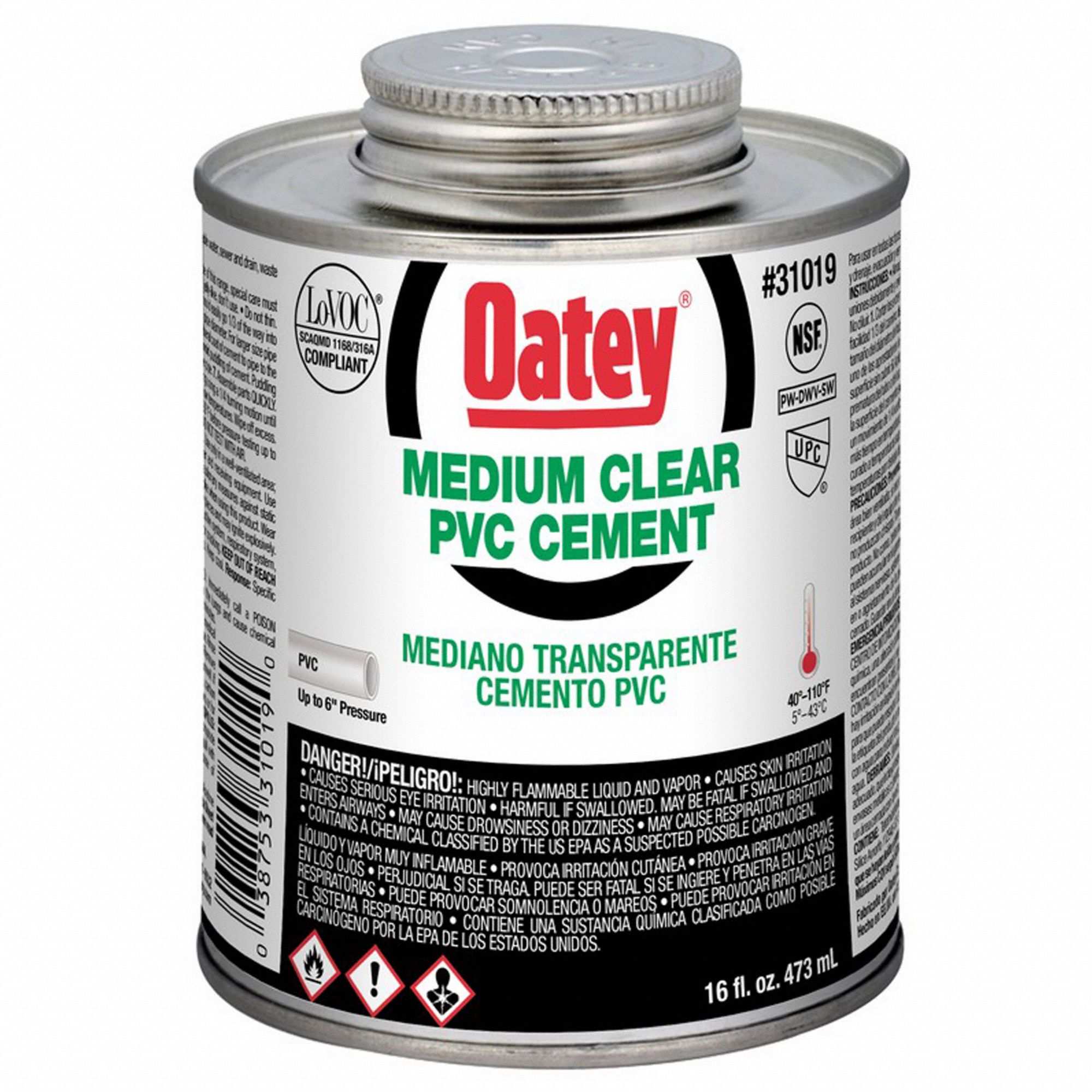 OATEY, Medium, 16 fl oz, Pipe Cement - 29FH99|31019 - Grainger