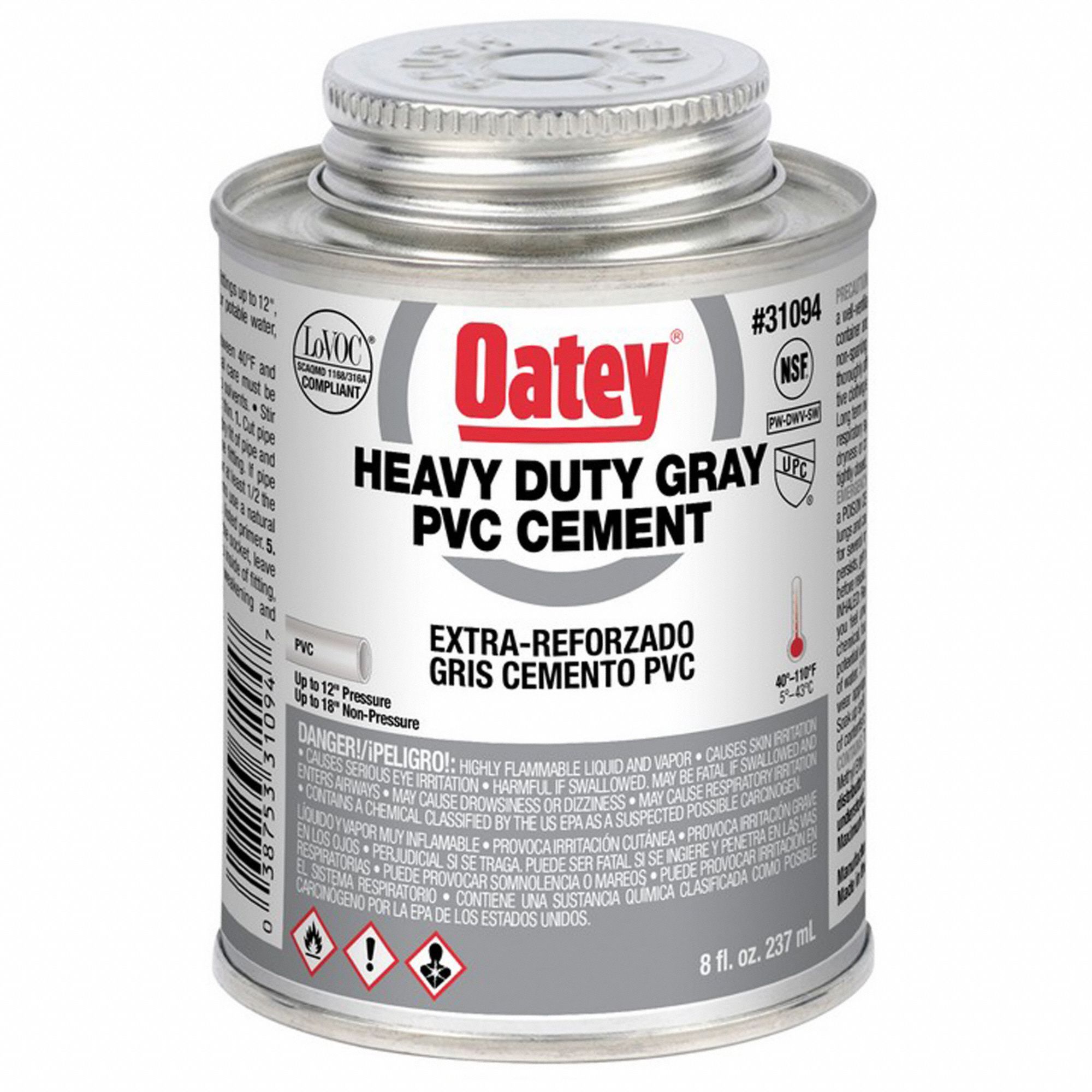 OATEY, Heavy Duty, 8 fl oz, Pipe Cement - 41GP15|31094 - Grainger