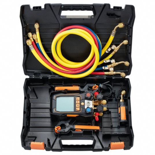 TESTO, 4 Valves, 4 Hoses, Manifold Gauge Kit - 818J61|0564 5703 01 ...