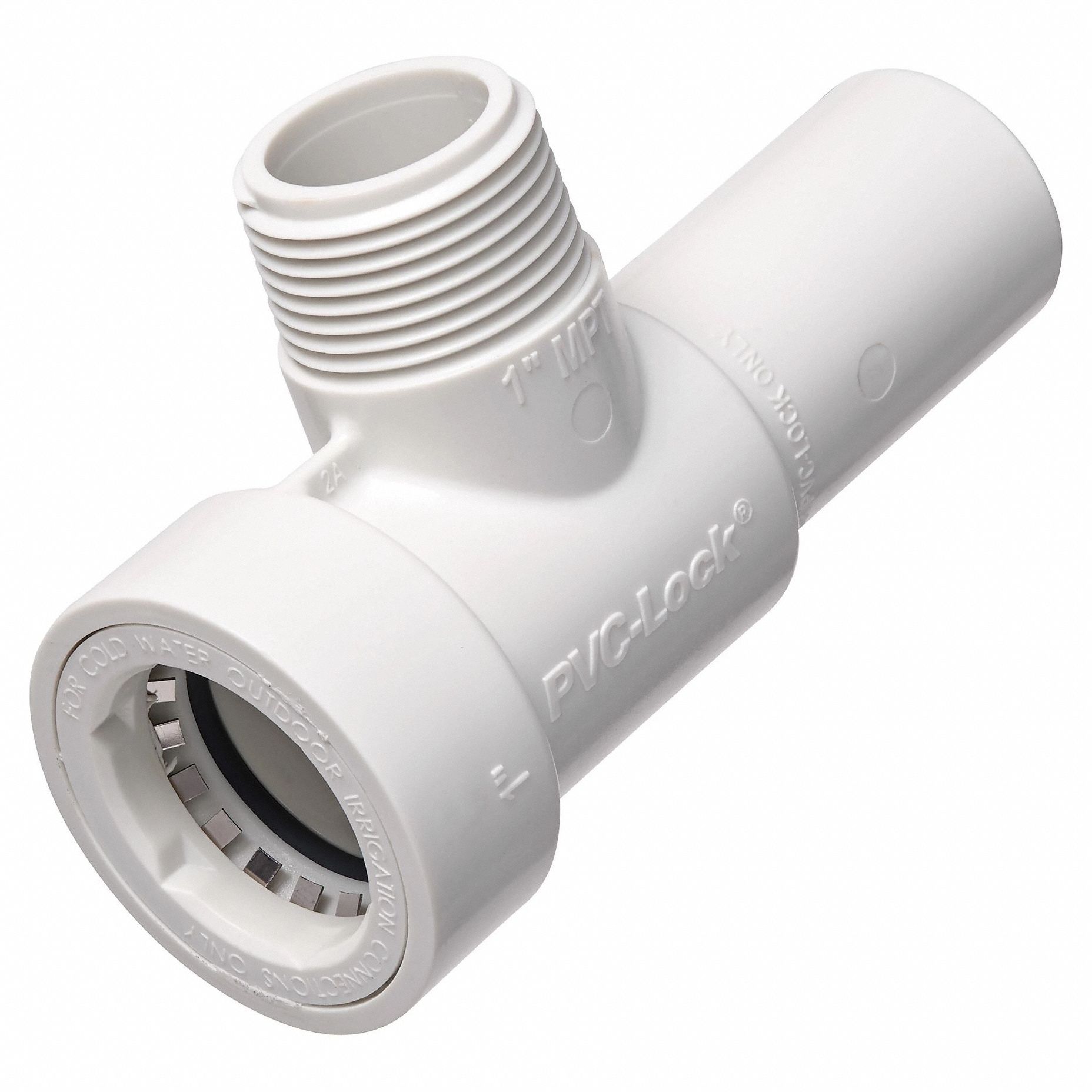 HYDRORAIN, 1" SPG x 1" SOC x 1" MPT, PVC, Manifold Tee - 812FL2|08685 ...