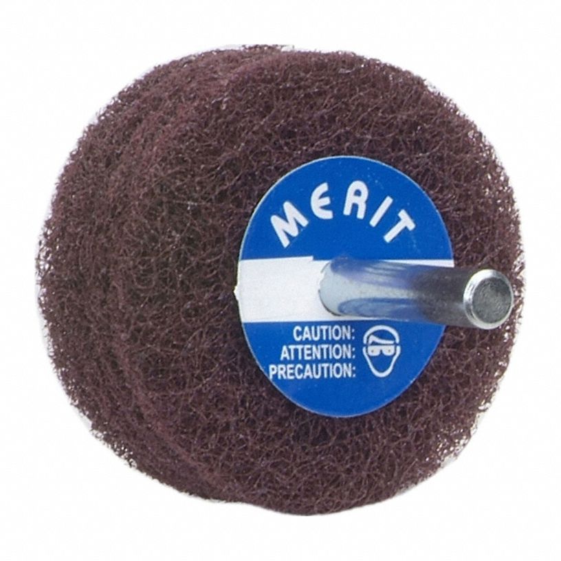 MERIT, 3 in Dia x 1/2 in W, 1/4 in Straight Shaft, Non-Woven Disc Wheel ...