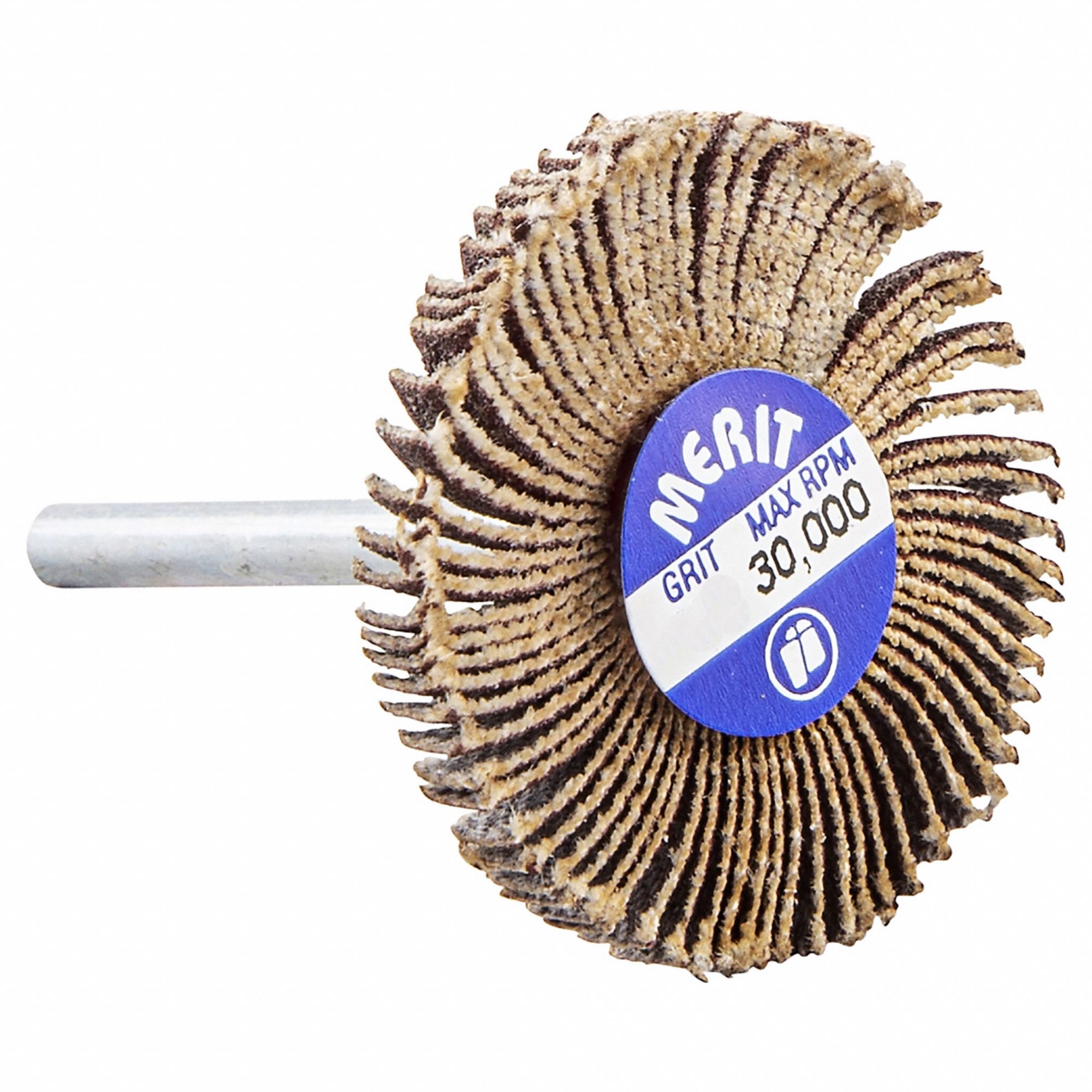 MERIT, 1 3/16 in Dia x 1/8 in W, 1/8 in Straight-Shank, Flap Wheel ...