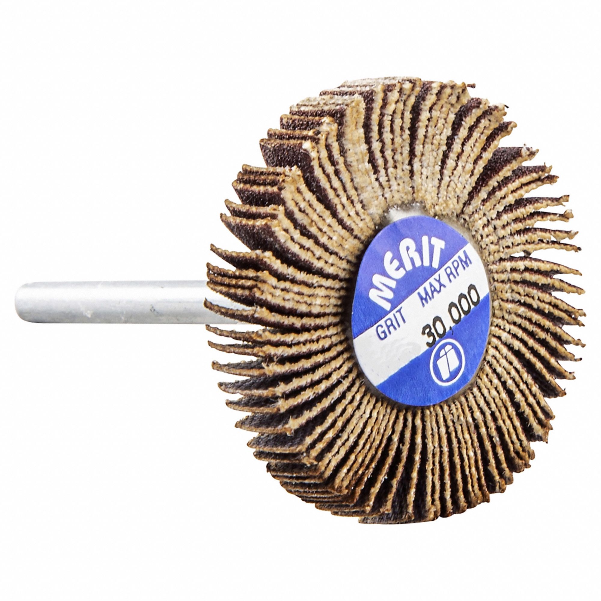 MERIT, 1 3/16 in Dia x 3/16 in W, 1/8 in Straight-Shank, Flap Wheel ...