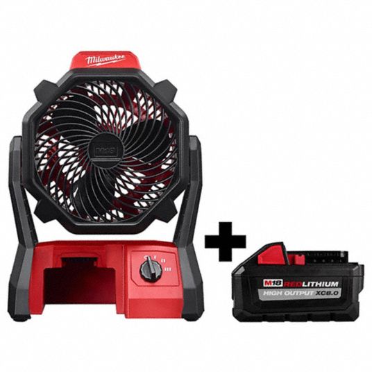 MILWAUKEE, M18, Battery Included, Fan and Battery - 385JL8|0886-20, 48 ...