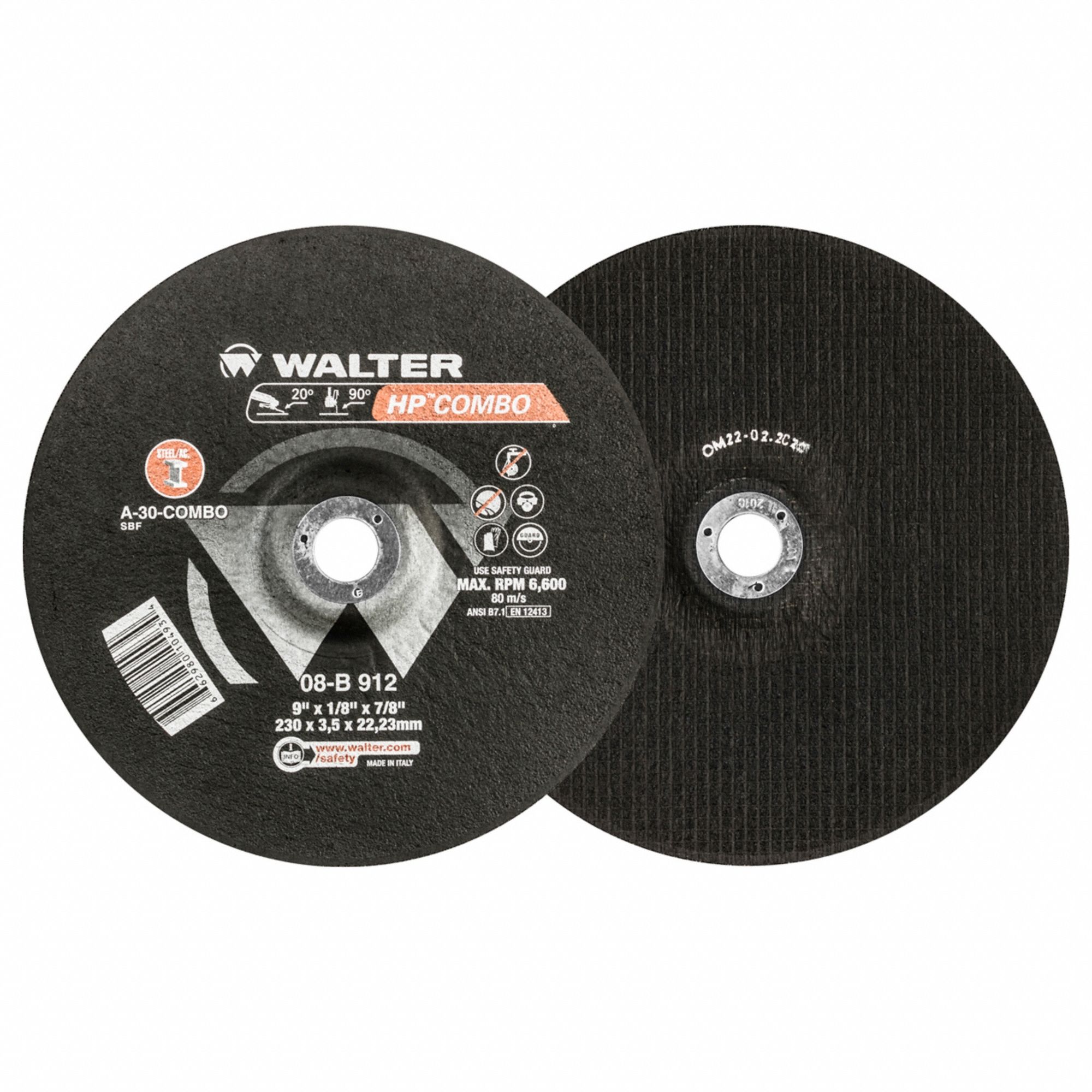 WALTER SURFACE TECHNOLOGIES, 1/8 in, Aluminum Oxide, Depressed Center ...