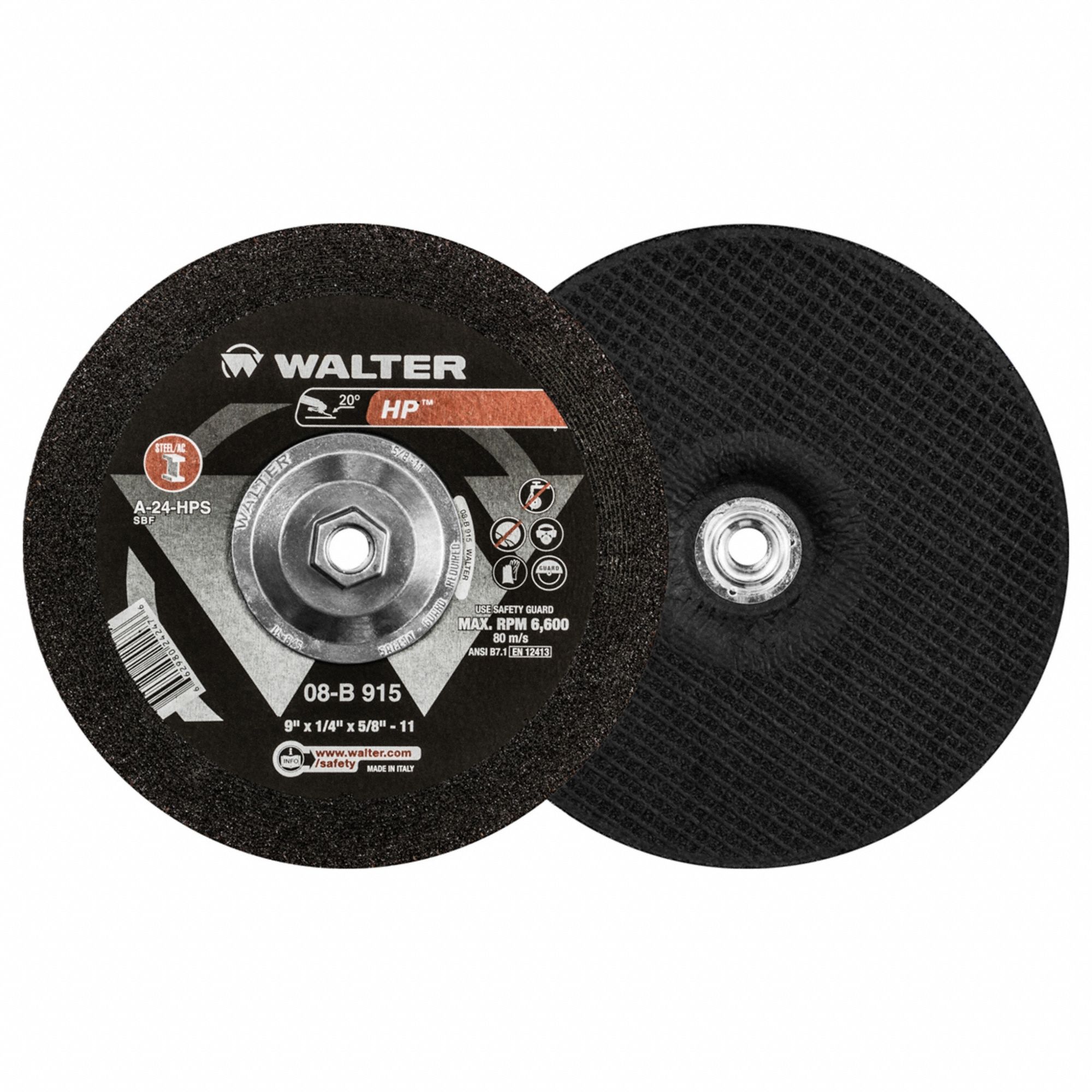 WALTER SURFACE TECHNOLOGIES, 1/4 in, Aluminum Oxide, Depressed Center ...