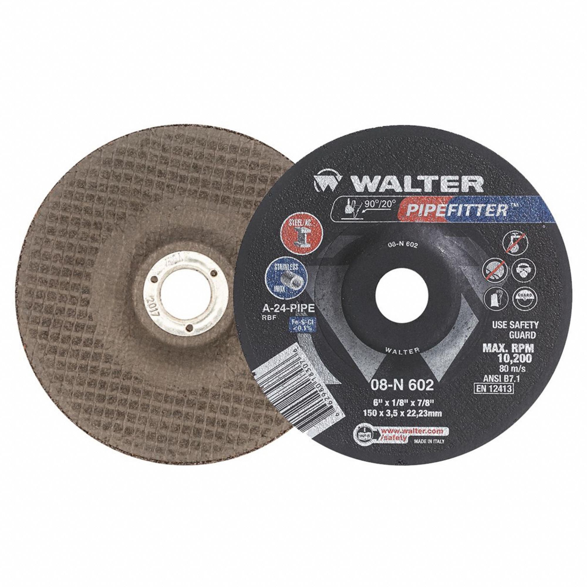 WALTER SURFACE TECHNOLOGIES, Type 27, 6" x 1/8" x 7/8", Cut-Off ...