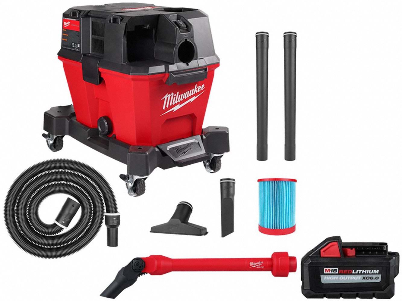 MILWAUKEE, 6 gal Tank Size, Plastic, Shop Vacuum Kit - 391MU0|0910-20 ...