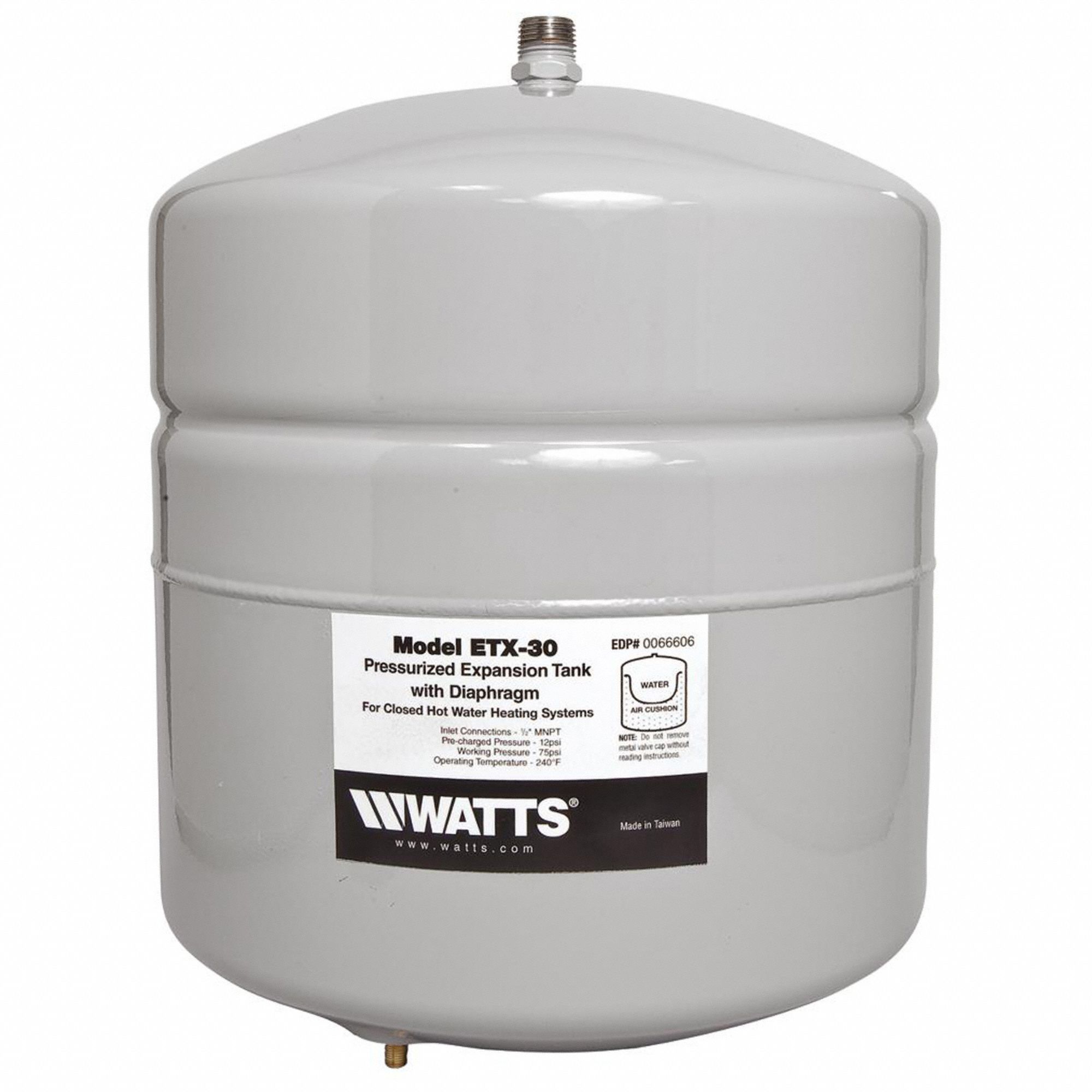 WATTS, 4.5 gal Tank Capacity, 1/2 in Connection, Expansion Tank ...