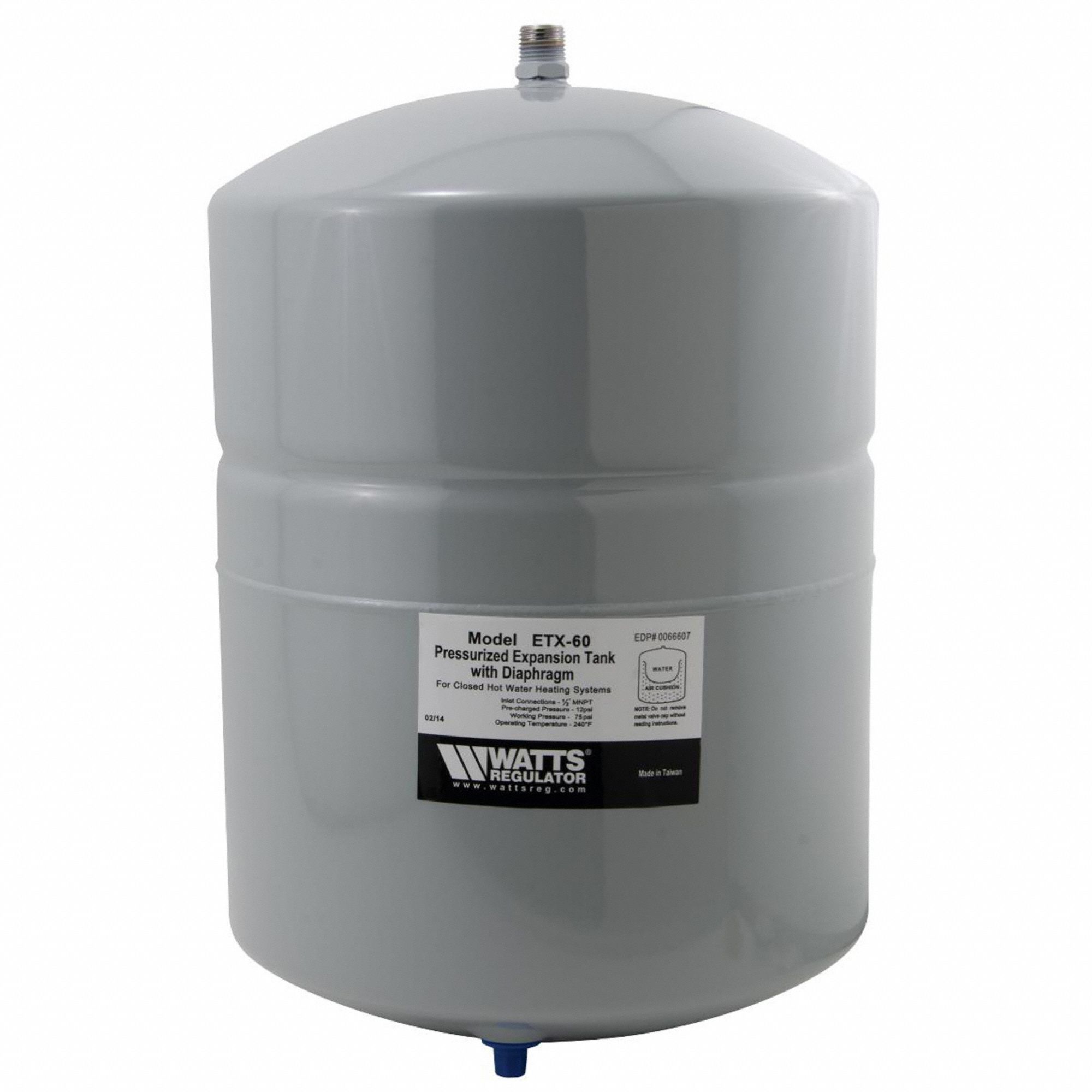 WATTS, 6 gal Tank Capacity, 1/2 in Connection, Expansion Tank - 793UY8 ...