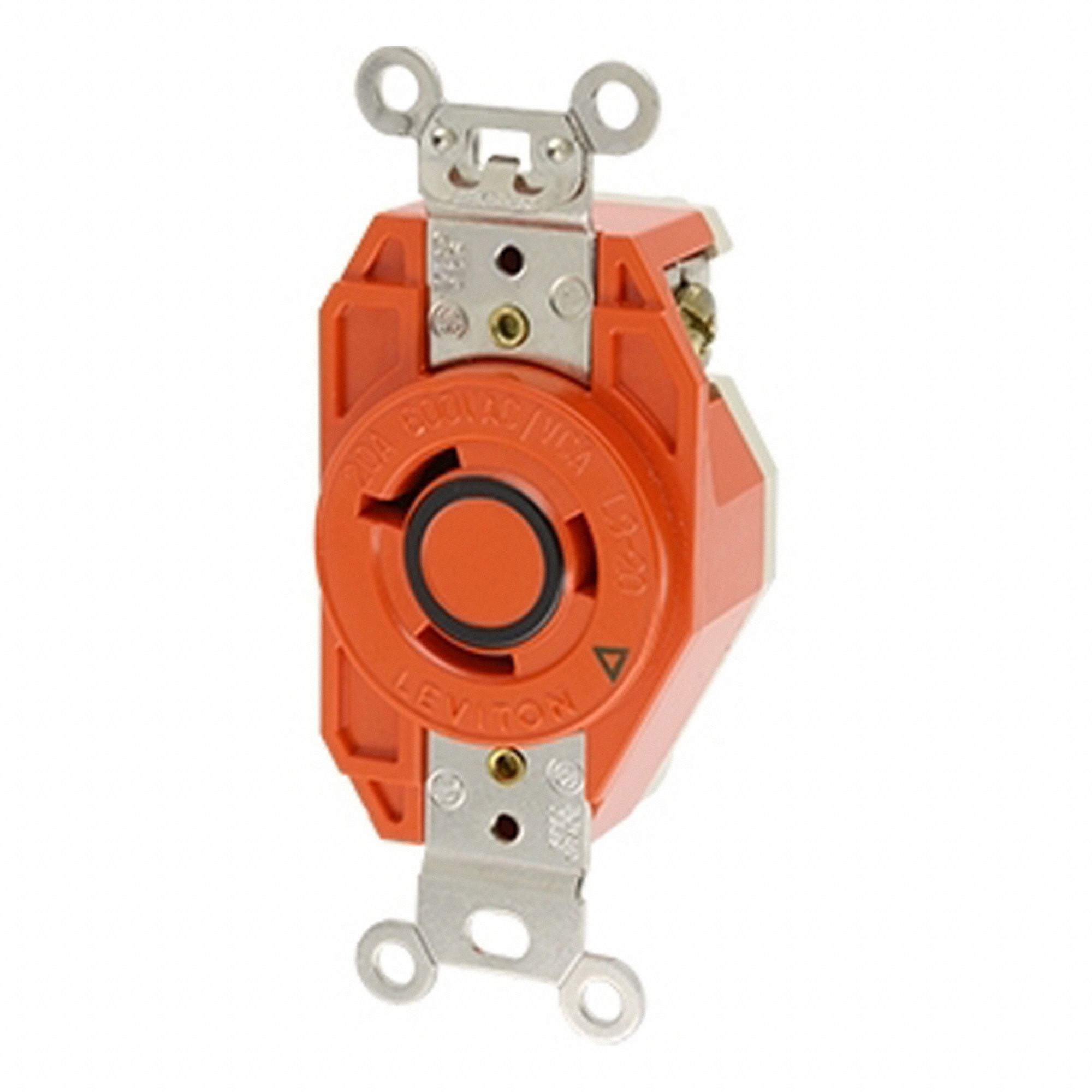 Locking Receptacle 20A 2P 3W IG Orange - Grainger