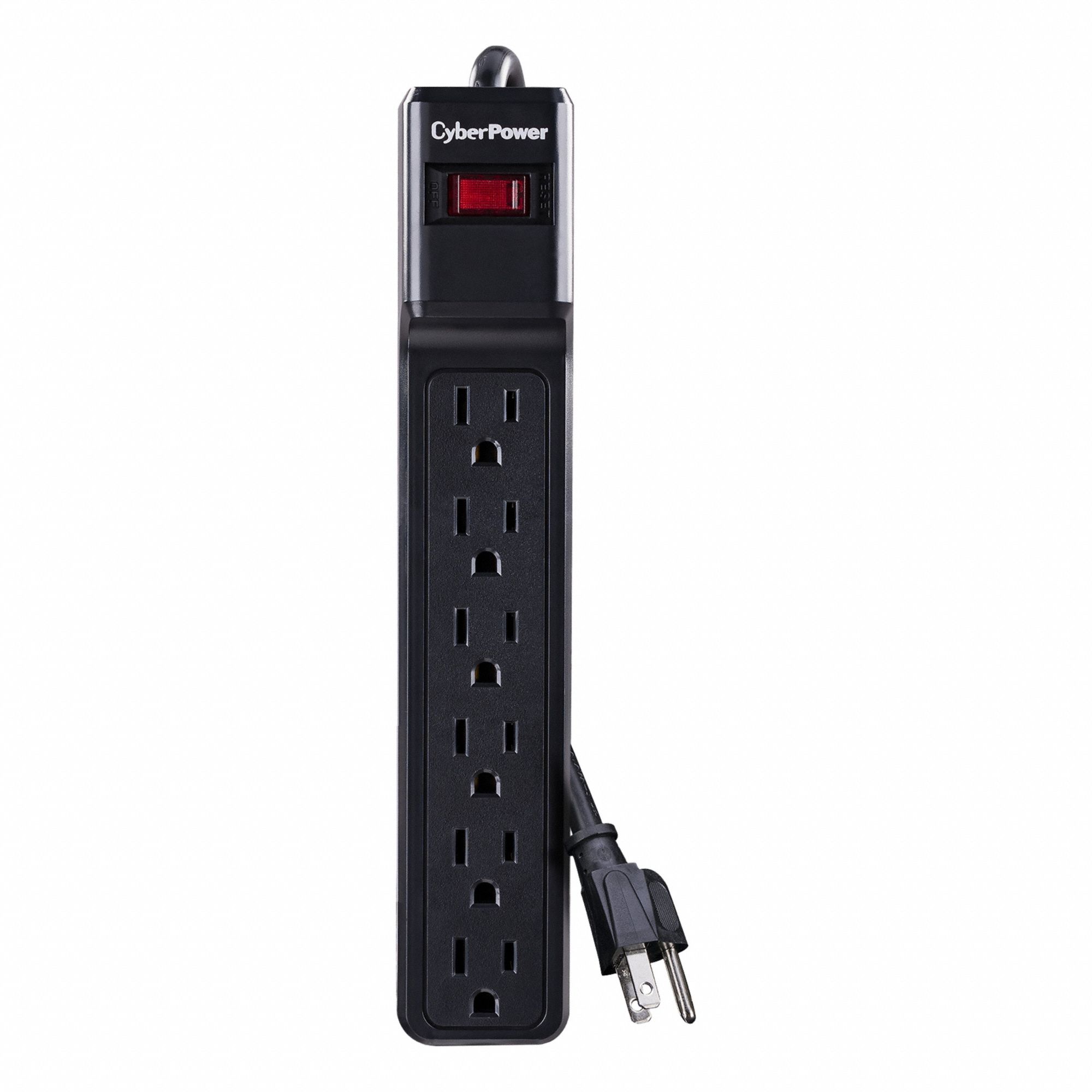 CYBER POWER, 6 Outlets, NEMA 5-15R, Surge Protector Outlet Strip ...