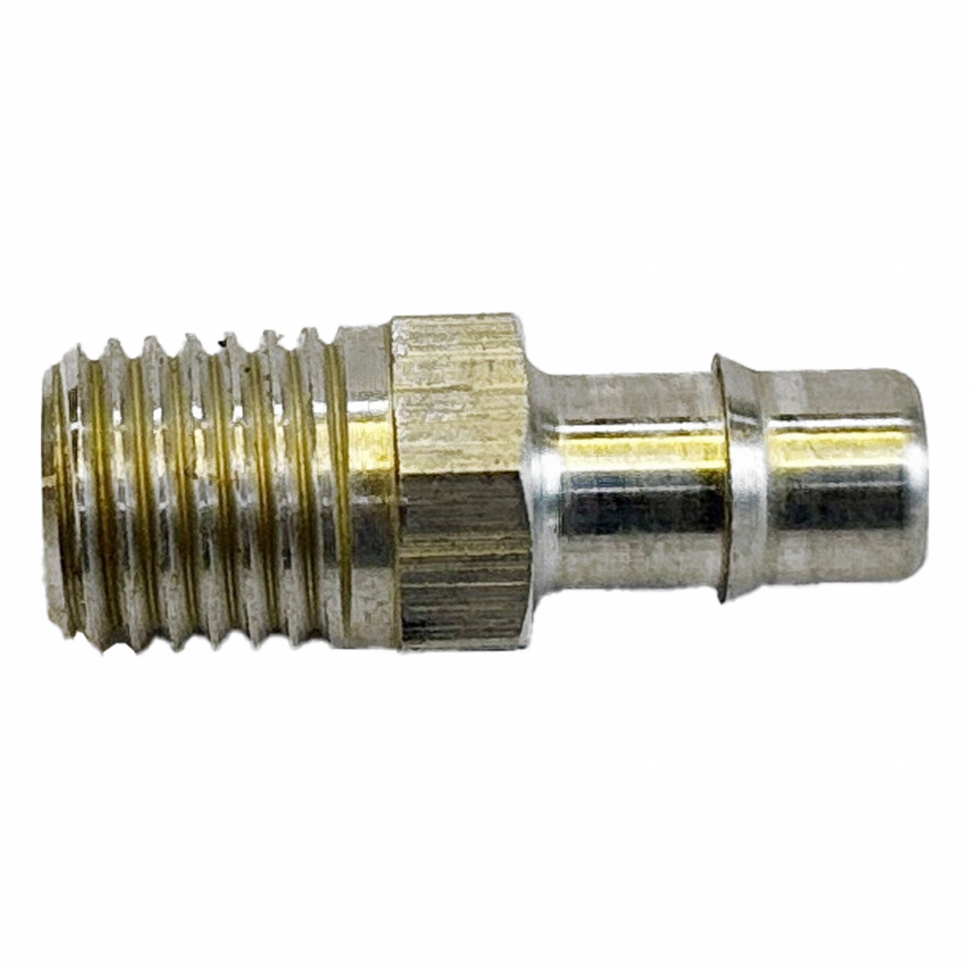 MNPT x Tube, 3/16 in ID Size, Mini Barb Fitting - 892NJ4|1/4B5-AL - Grainger