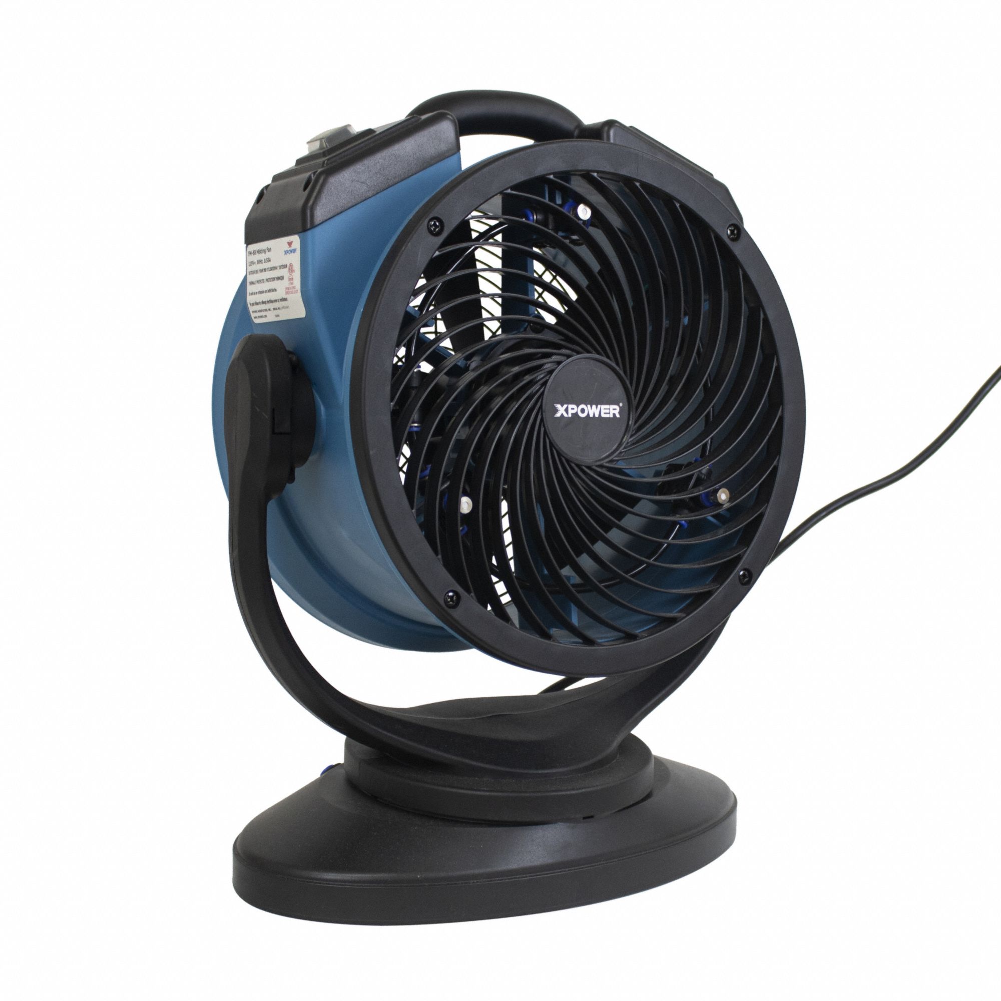 XPOWER, 11 in Blade Dia, 3 Speeds, Standard Duty Industrial Fan ...