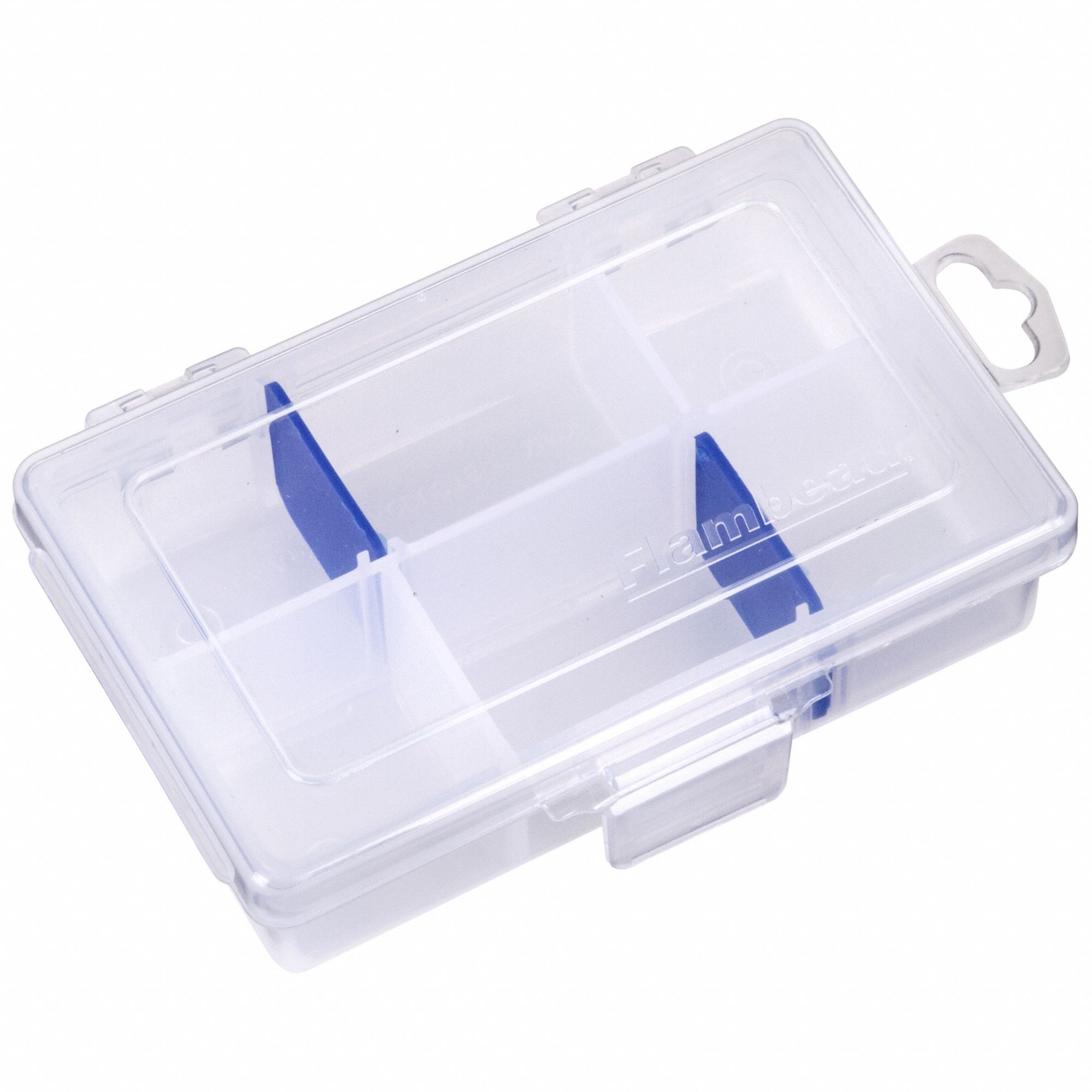 FLAMBEAU, 3 3/8 in x 4 5/8 in x 1 1/4 in, Clear, Compartment Box ...