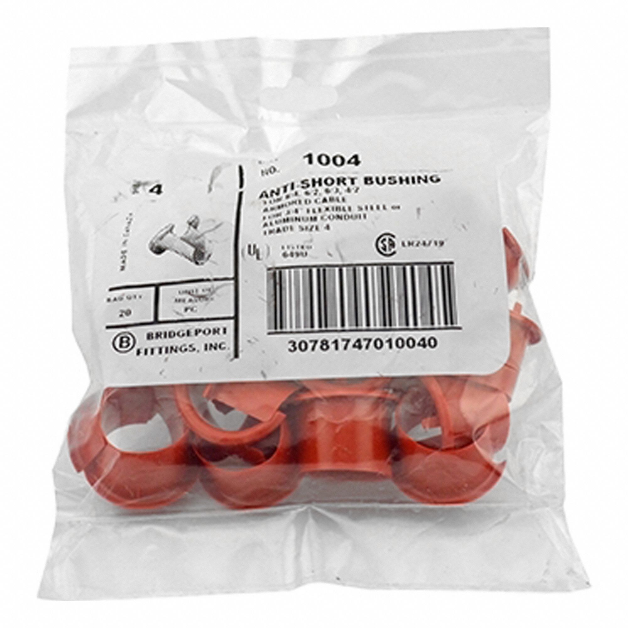 3/4 in Trade Size, Red, Armored Bushings - 826YE7|1004 - Grainger