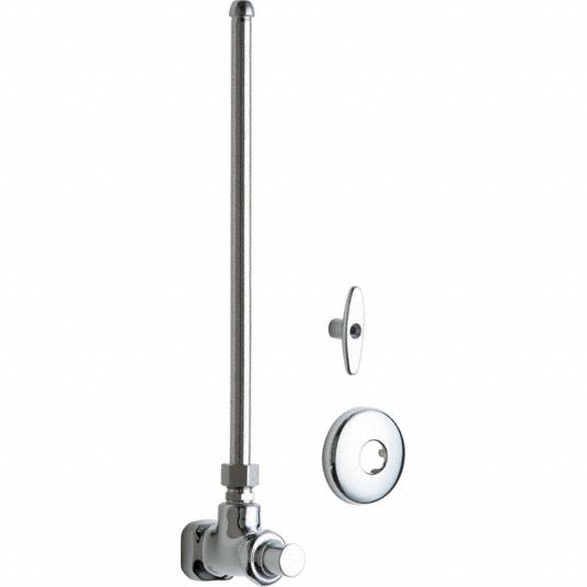 CHICAGO FAUCETS, 1/2 in FNPT, 1/2 in Compression, Water Supply Stop ...