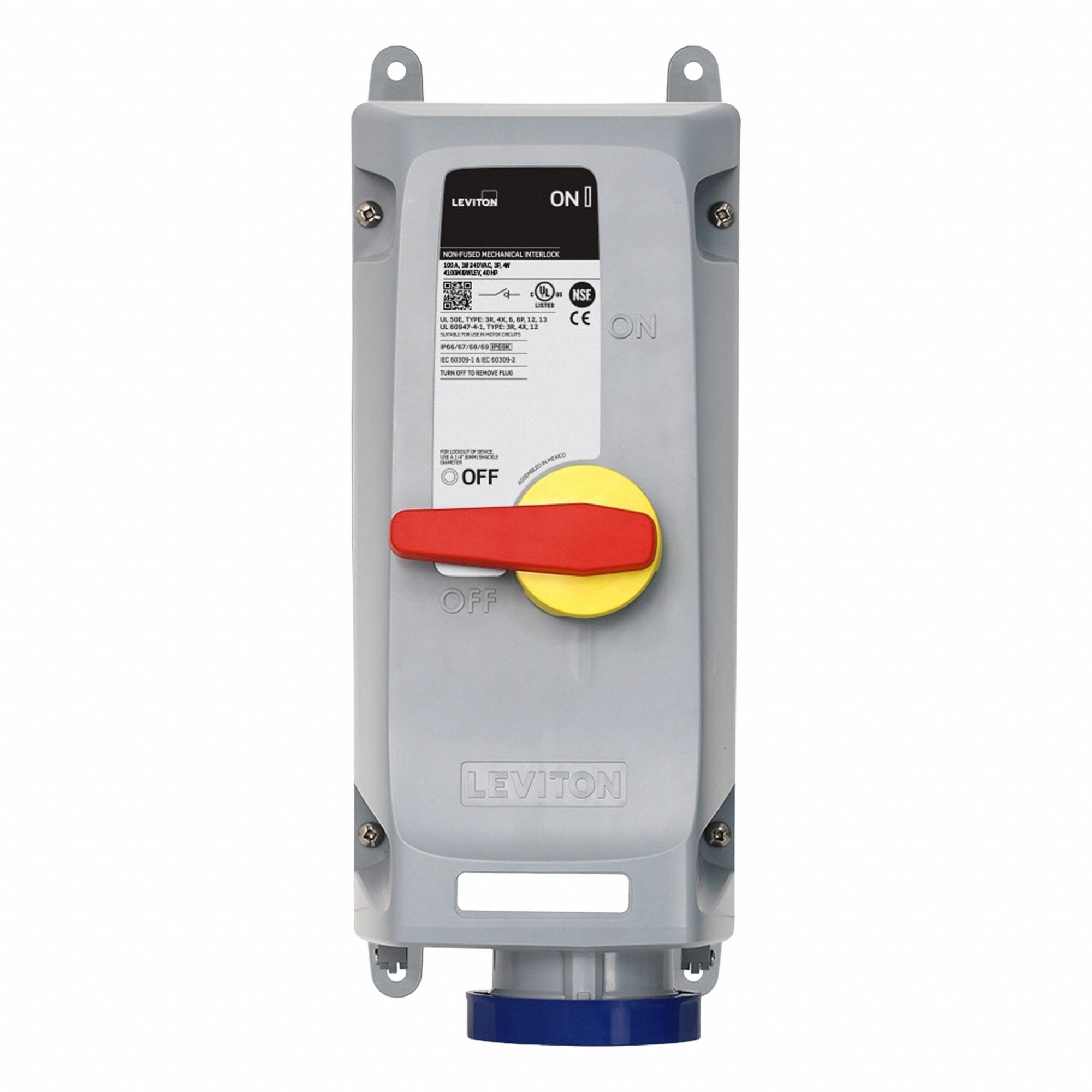 Non-Fused, 100 A, Pin and Sleeve Mechanical Interlock - 879JT5 ...