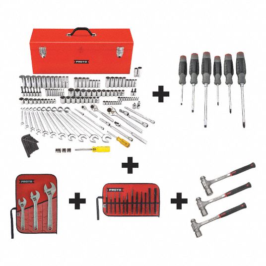 PROTO, 154 Total Pcs, SAE, Master Tool Set - 100G50|100G50 - Grainger