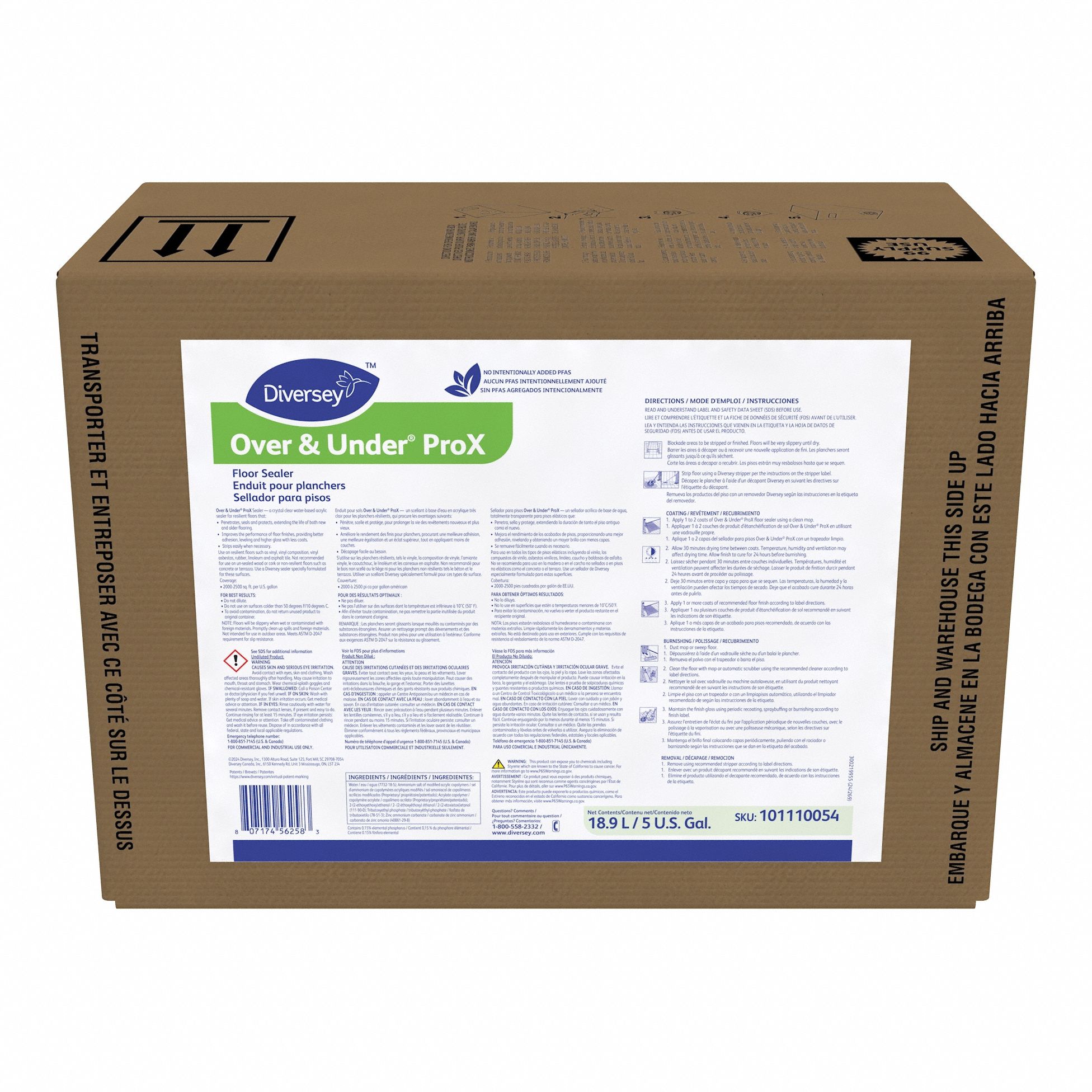 DIVERSEY, Box, 5 gal Container Size, Floor Sealer - 875X06|101110054 ...