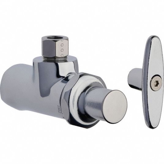 CHICAGO FAUCETS, 1/2 in FNPT, 3/8 in Compression, Water Supply Stop ...