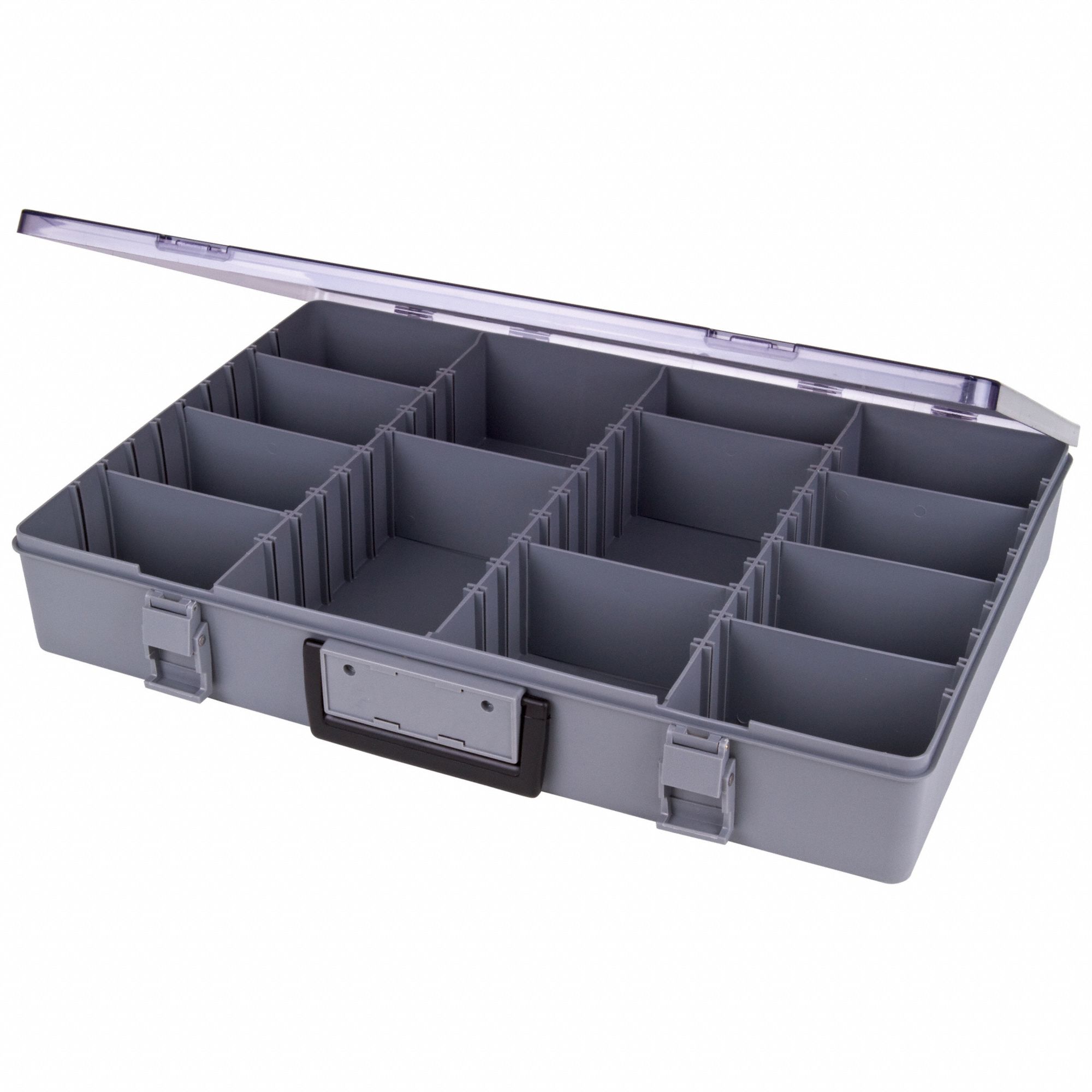 FLAMBEAU, 13 in x 18 1/2 in x 3 in, Gray, Compartment Box - 3KN84 ...