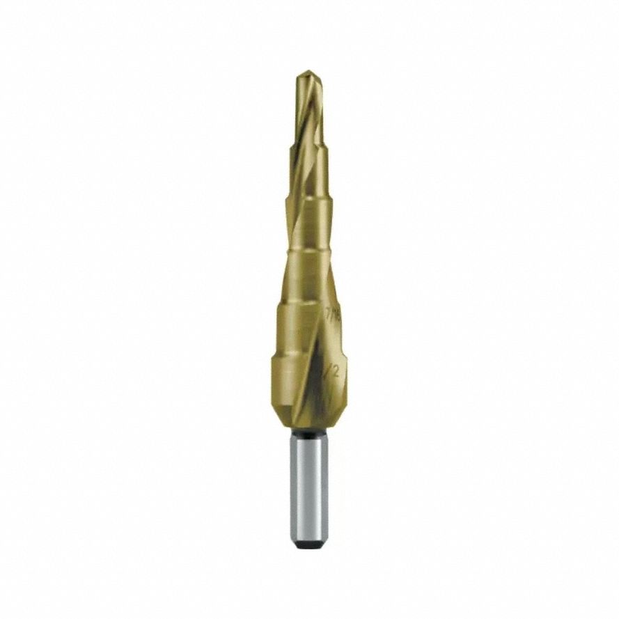 RUKO TOOLS, 3/16" to 1/2", TiN-Coated HSS, Step Drill Bit - 828XJ6 ...